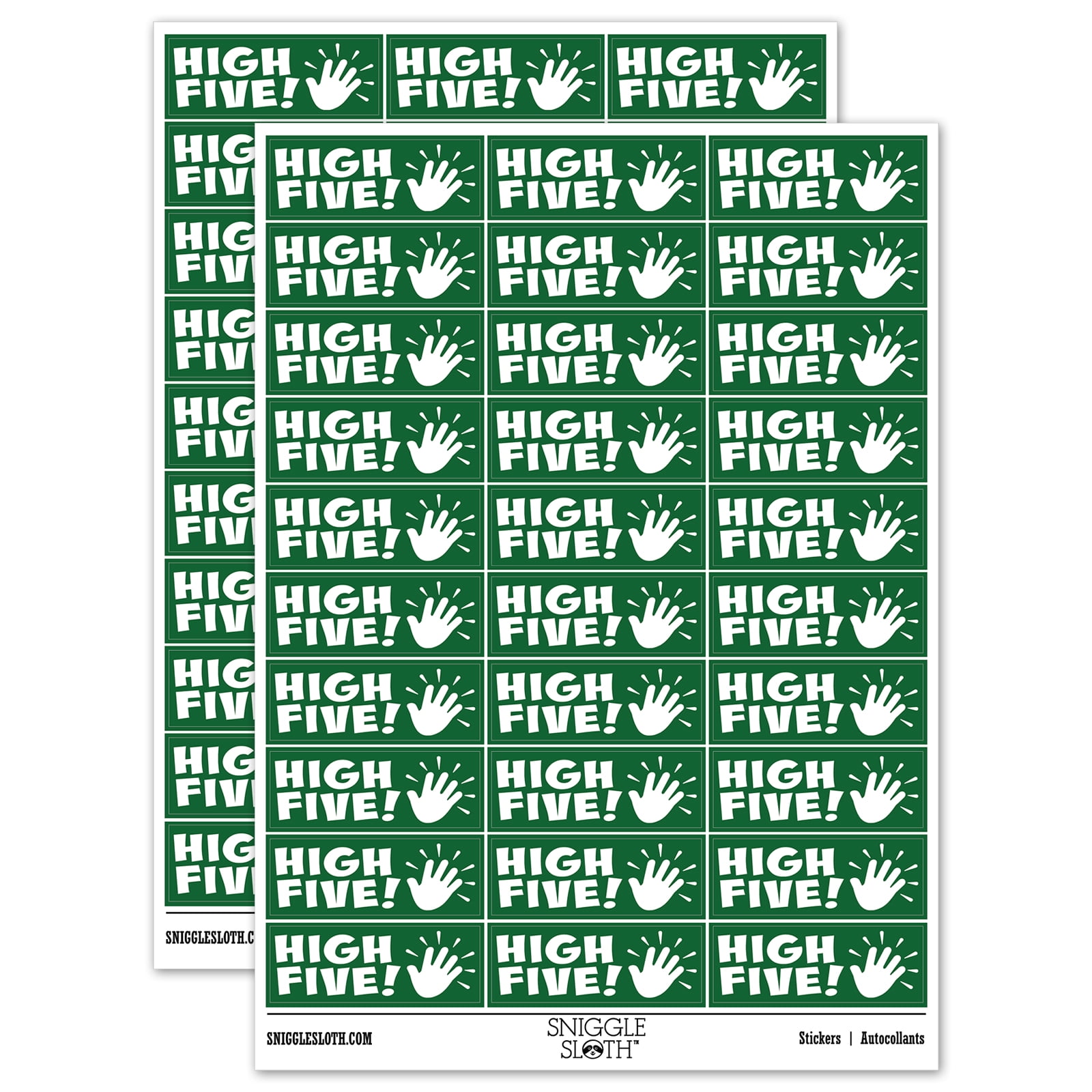 High Five Teacher Student School Sticker Set - Dark Green - Gloss ...