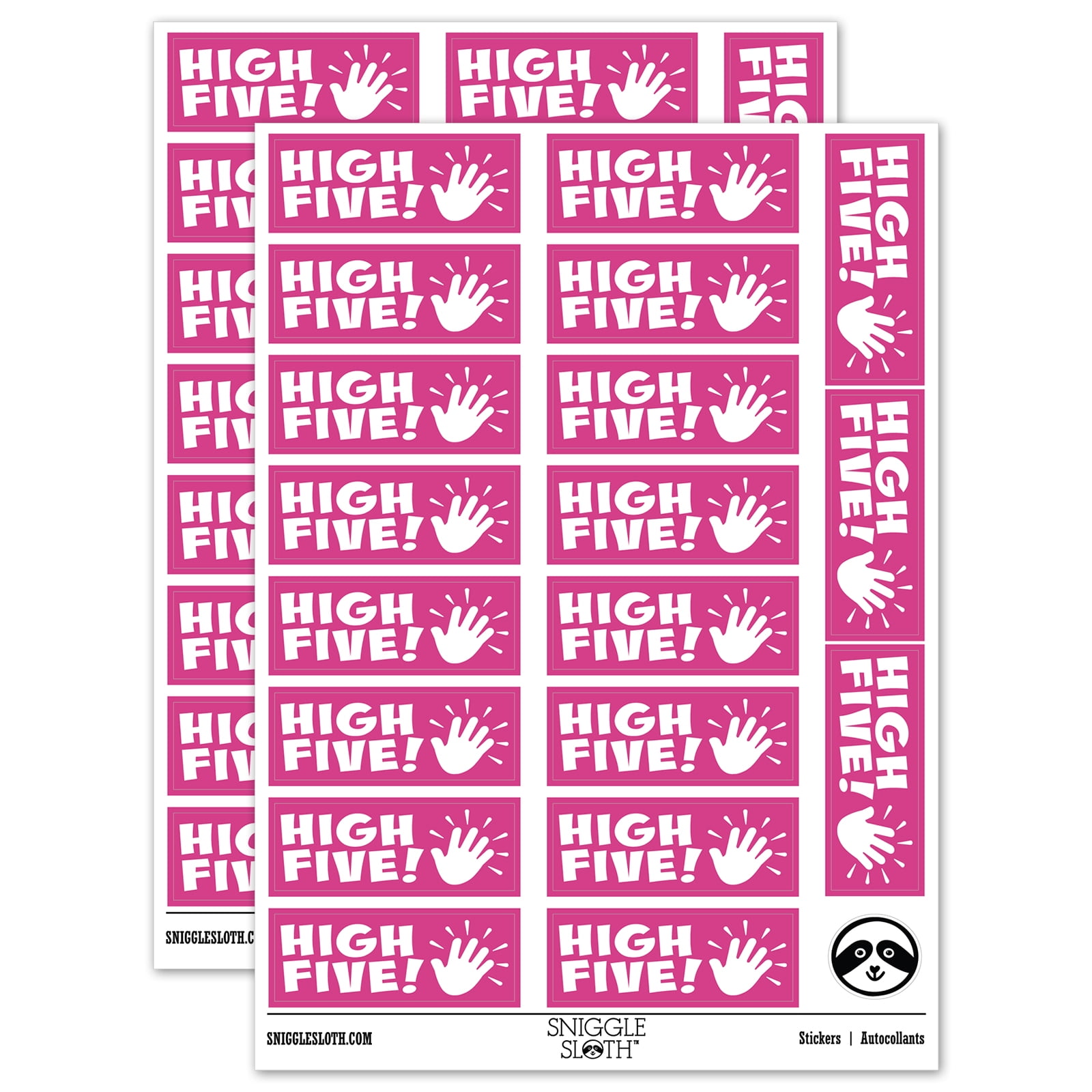 High Five Teacher Student School Sticker Set - Hot Pink - Gloss Finish ...