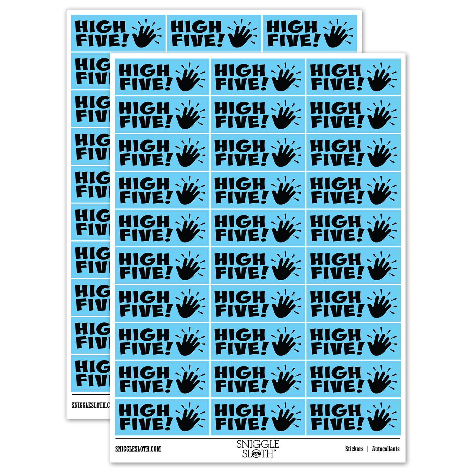 High Five Teacher Student School Sticker Set - Light Blue - Gloss ...