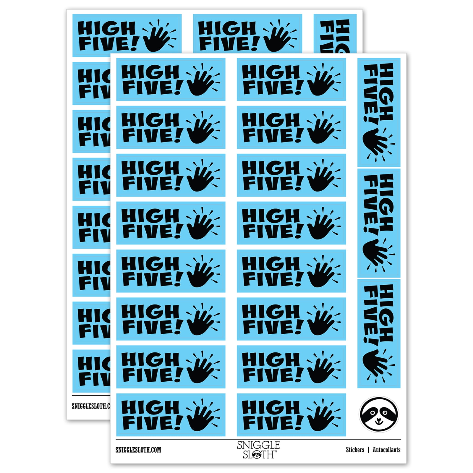 High Five Teacher Student School Sticker Set - Light Blue - Gloss ...