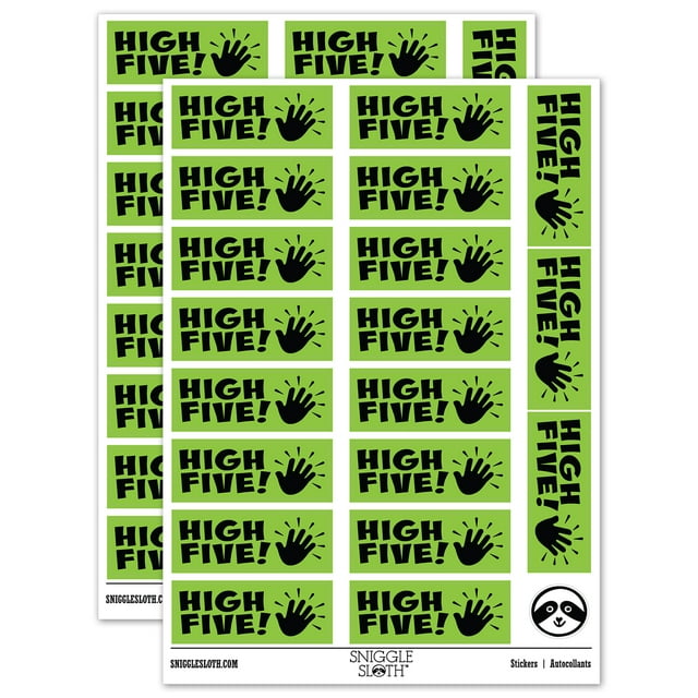 High Five Teacher Student School Sticker Set - Light Green - Gloss ...