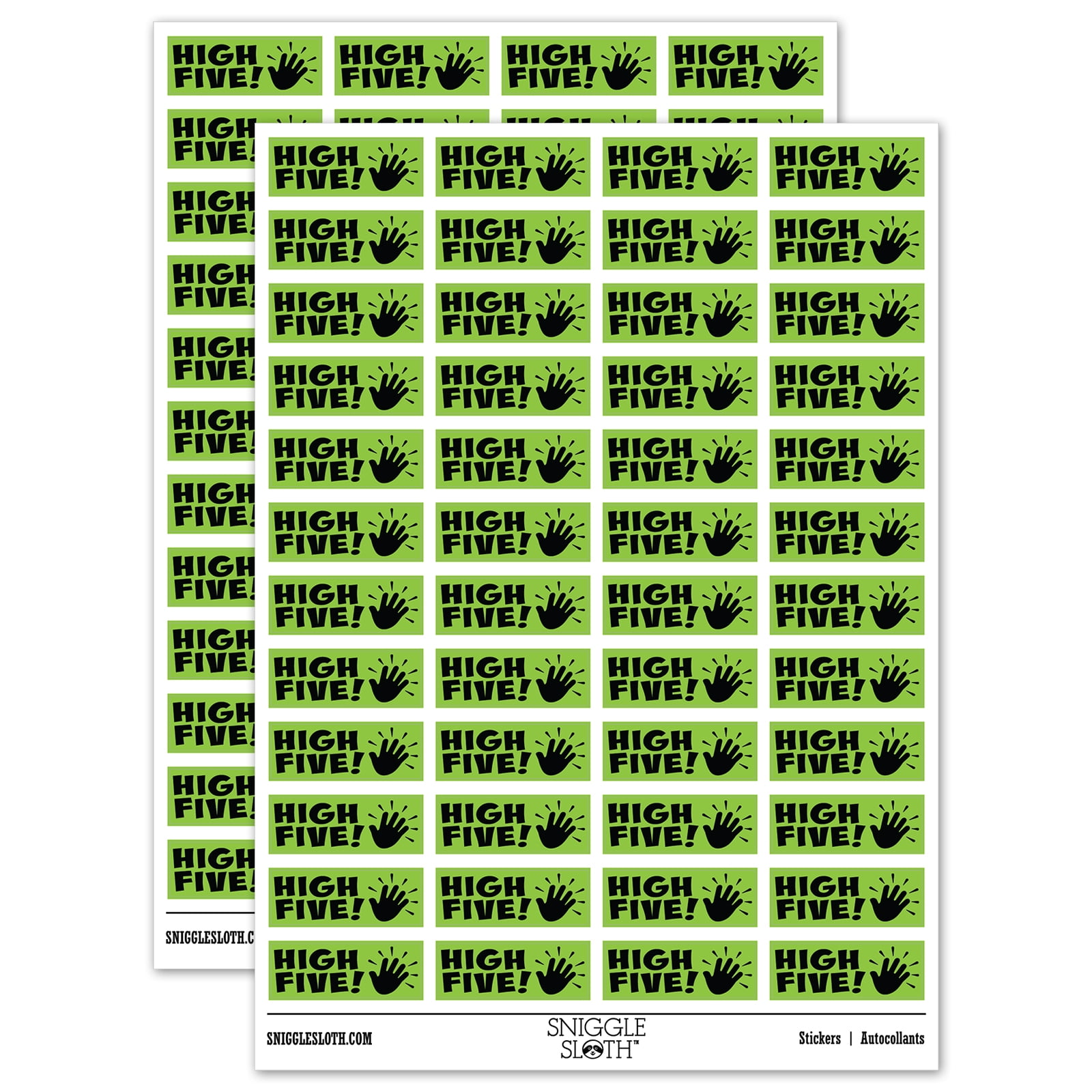 High Five Teacher Student School Sticker Set - Light Green - Matte ...