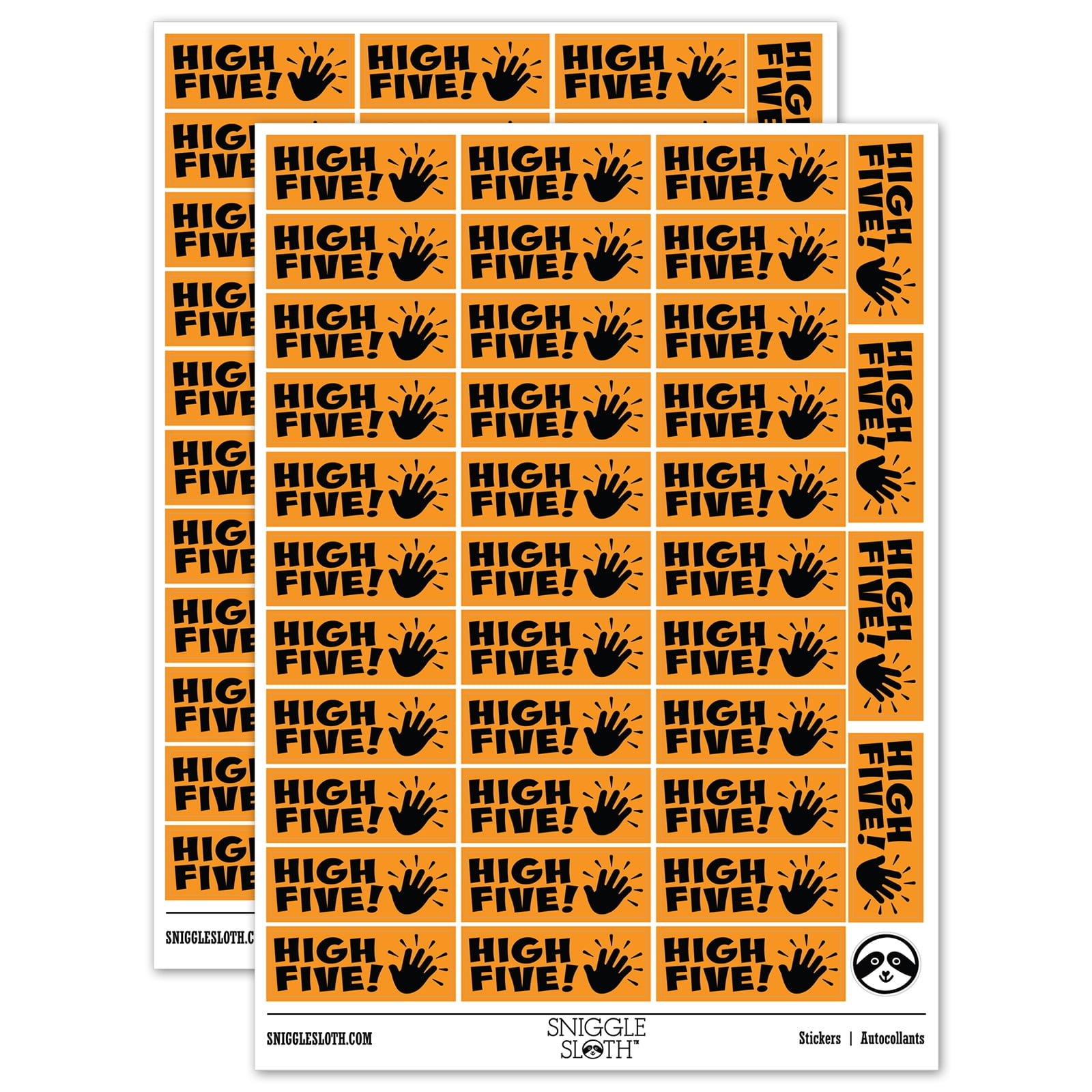 High Five Teacher Student School Sticker Set - Orange - Matte Finish ...