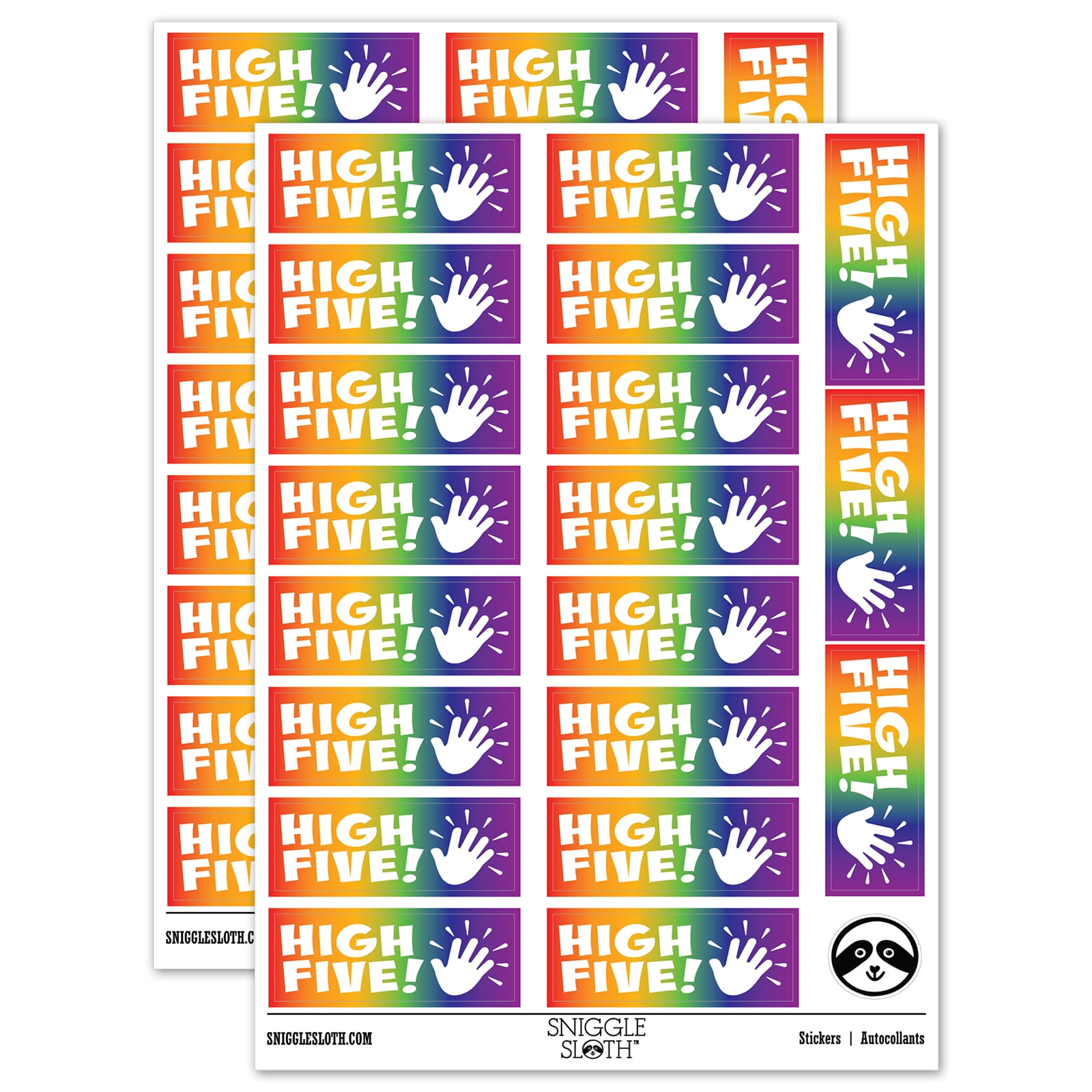 High Five Teacher Student School Sticker Set - Rainbow - Gloss Finish ...