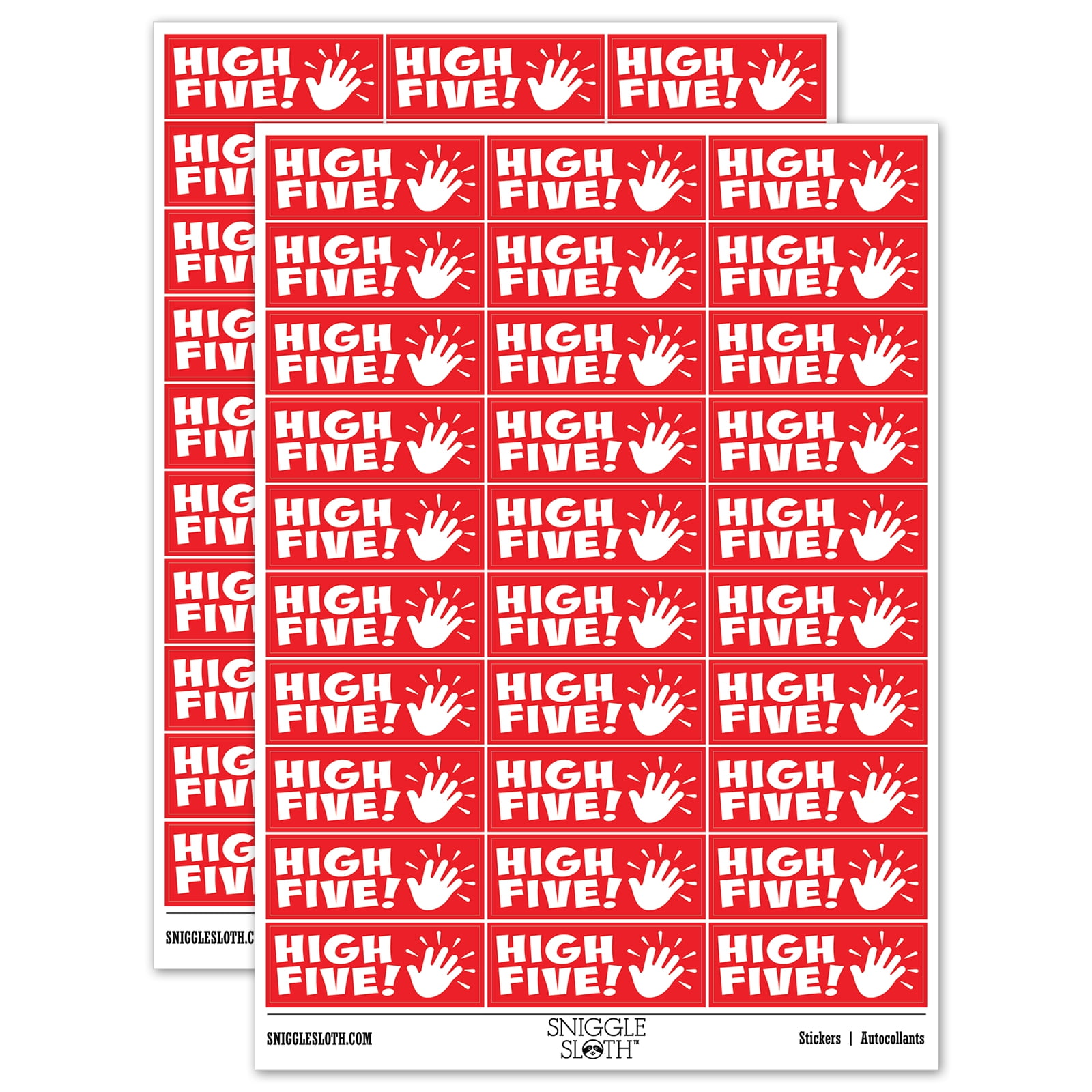 High Five Teacher Student School Sticker Set - Red - Matte Finish - 1. ...