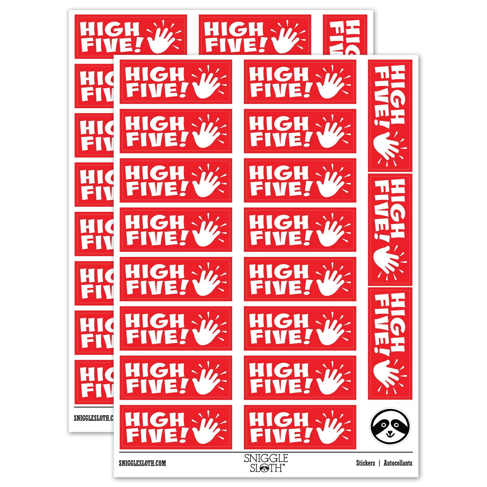 High Five Teacher Student School Sticker Set - Red - Matte Finish - 2. ...