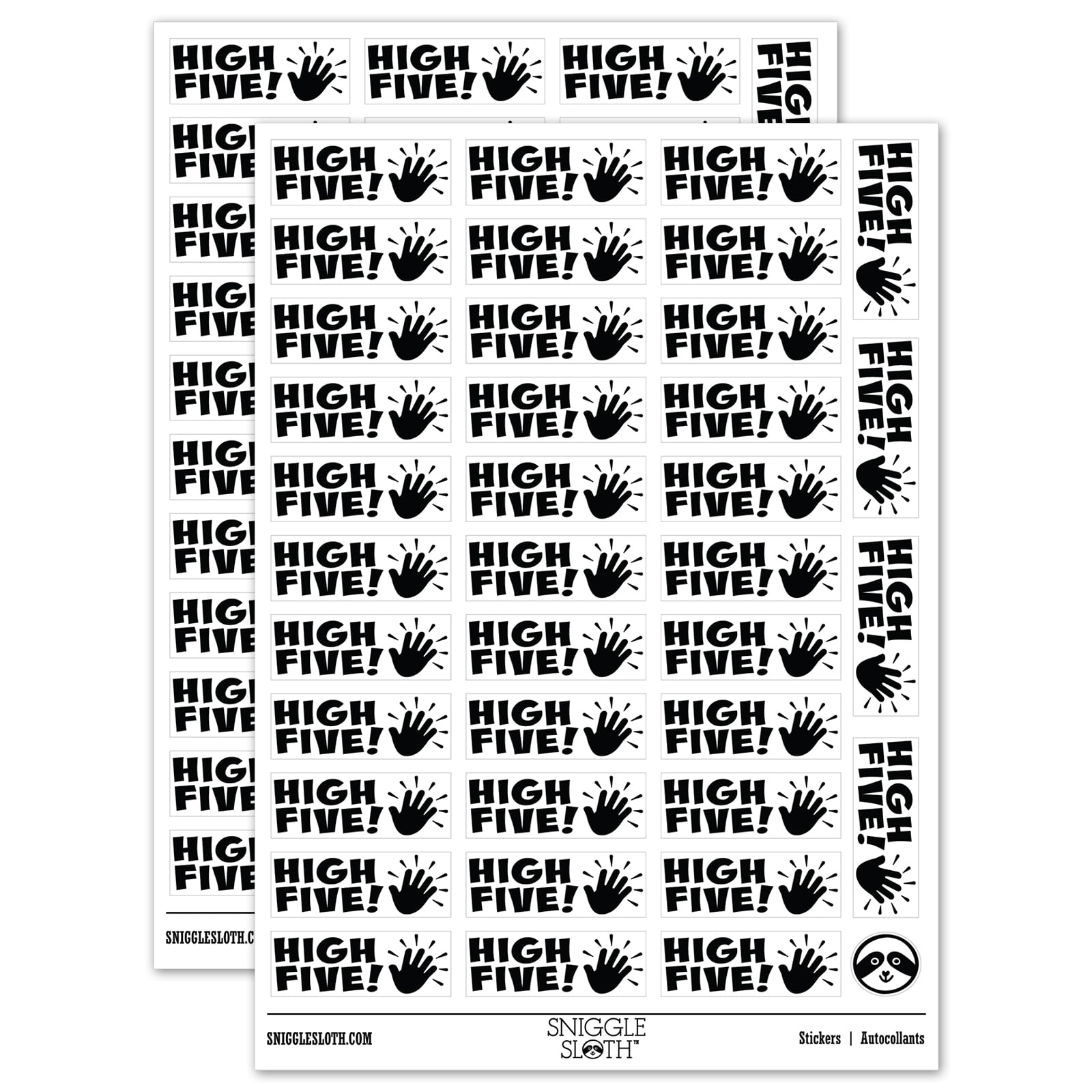 High Five Teacher Student School Sticker Set - White - Gloss Finish - 1 ...