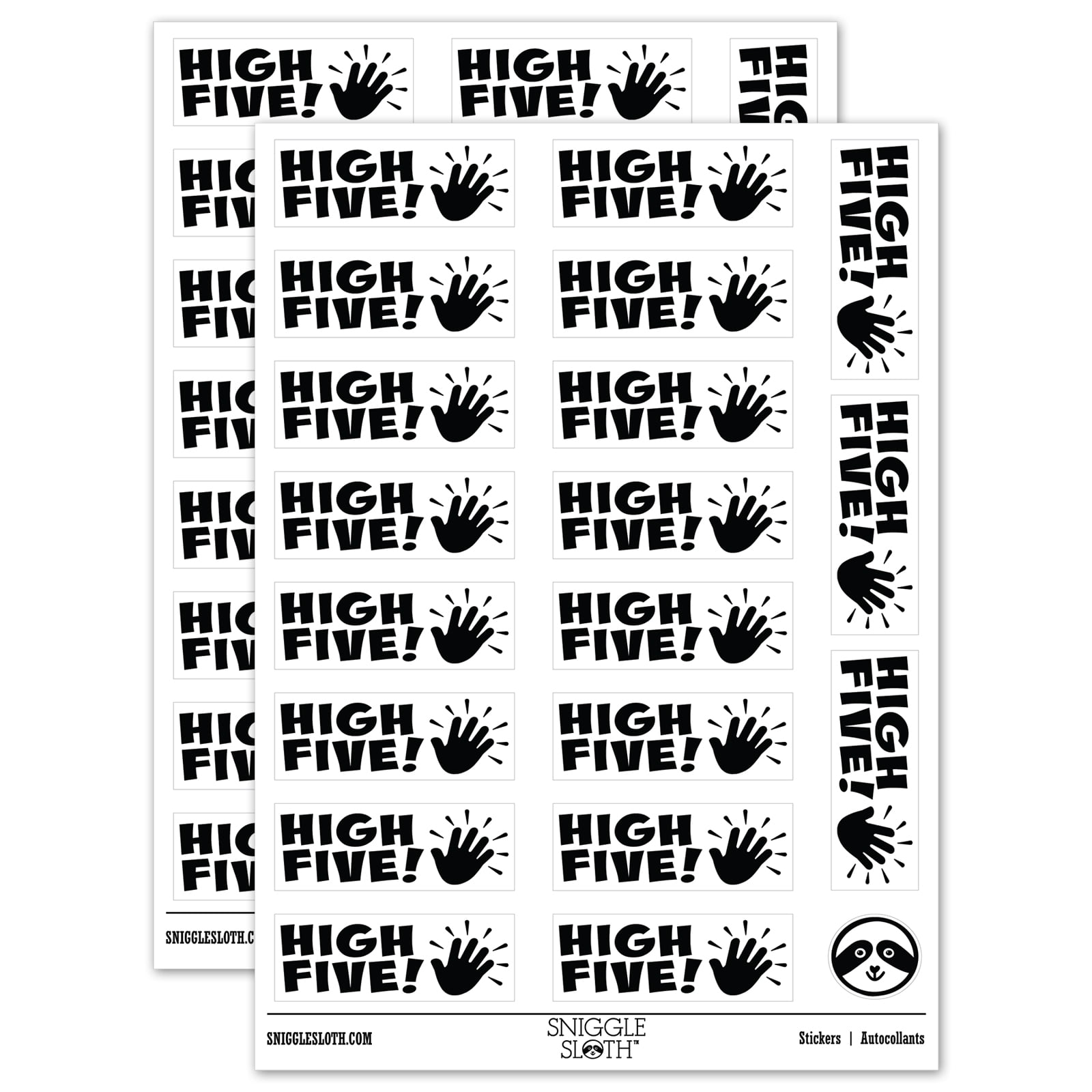 High Five Teacher Student School Sticker Set - White - Gloss Finish - 2 ...