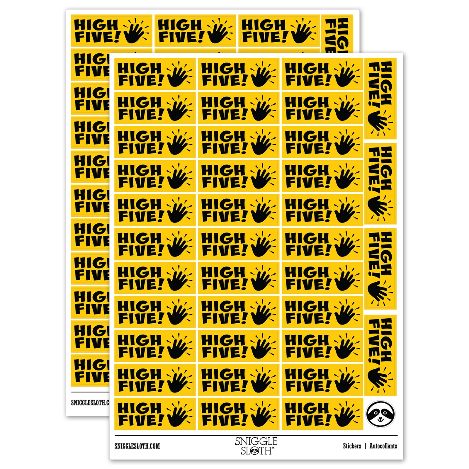High Five Teacher Student School Sticker Set - Yellow - Matte Finish ...