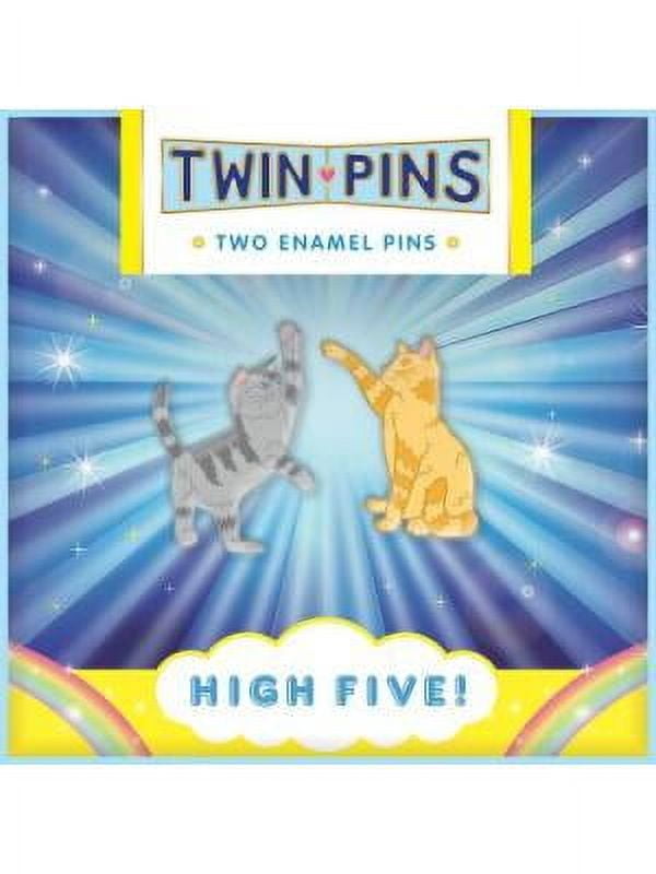 High Five Twin Pins : Two Enamel Pins (Cat Pins, Cat Decorations, Cat ...