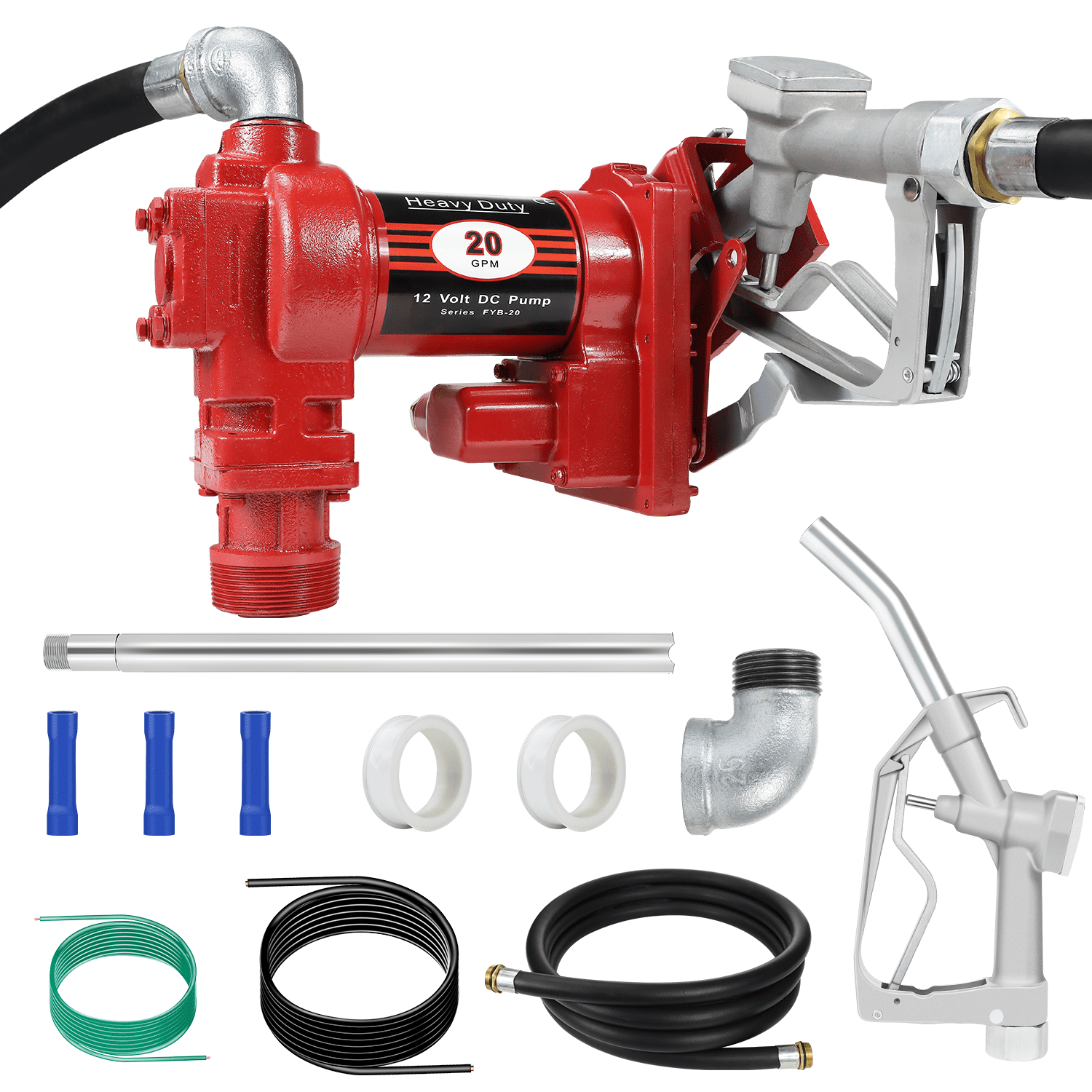 High-Flow Fuel Transfer Pump 12V 20 GPM,with Discharge Hose & Manual ...