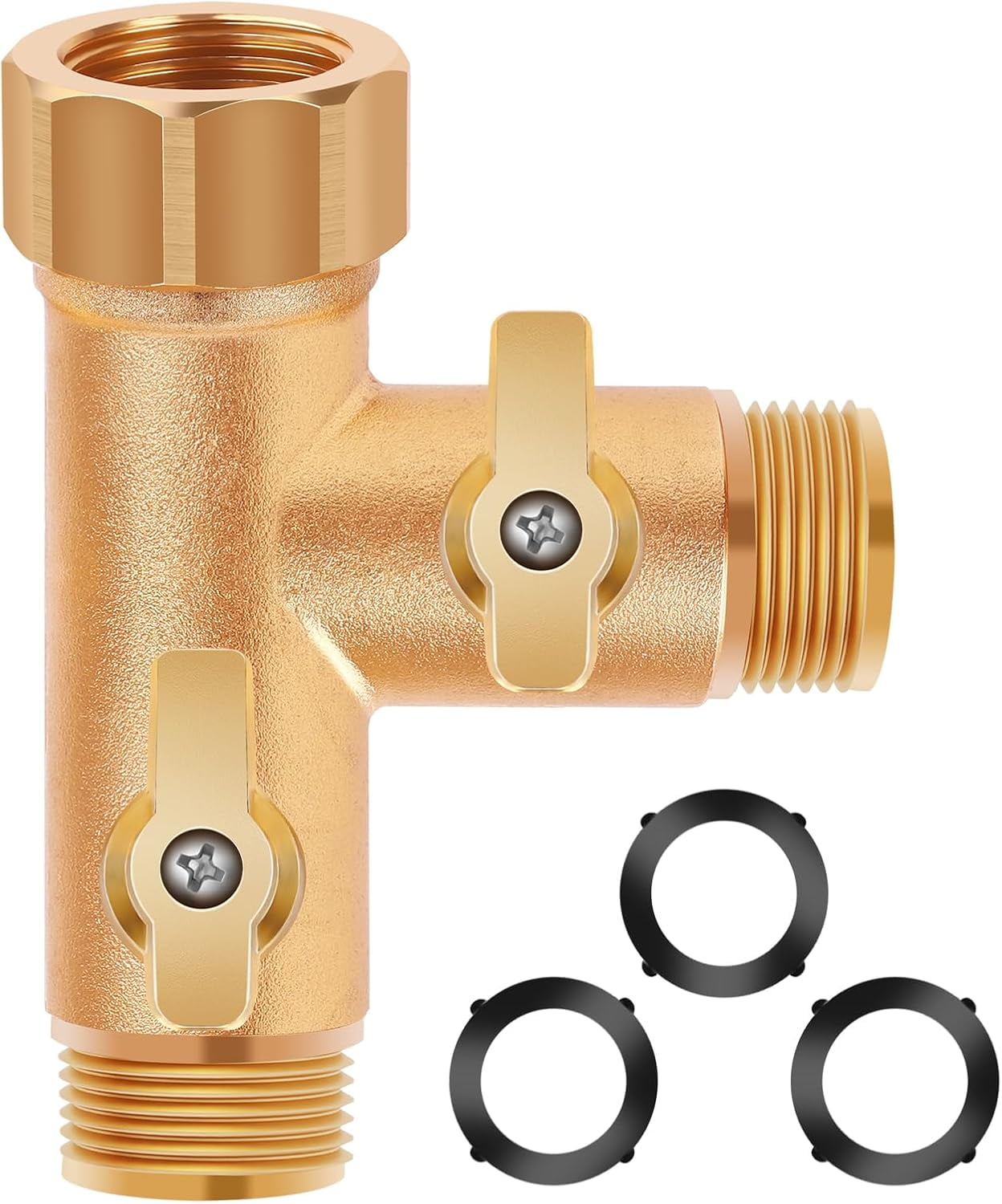 High Flow Garden Hose Splitter, 3/4" Hose Splitter 2 Way Heavy Duty ...