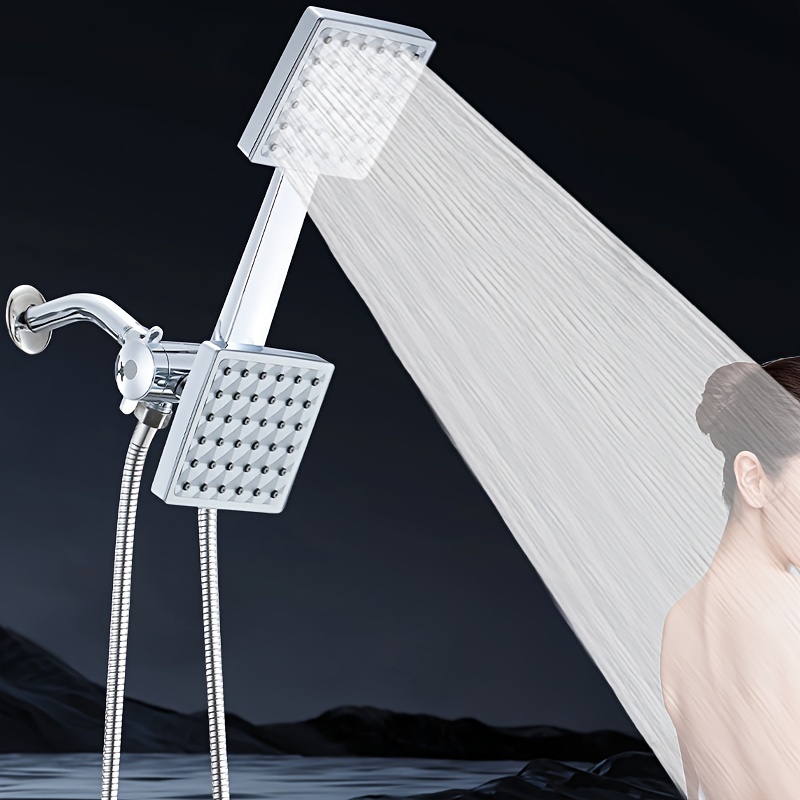 High Flow Rain Shower Head, Two-in-One Handheld Set, Plus Long Hose, 3 ...
