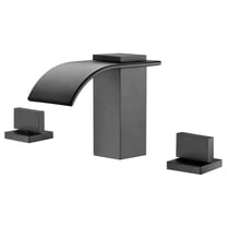Sumerain High Flow Wall Mount Bathtub Faucet Matte Black with Waterfall ...