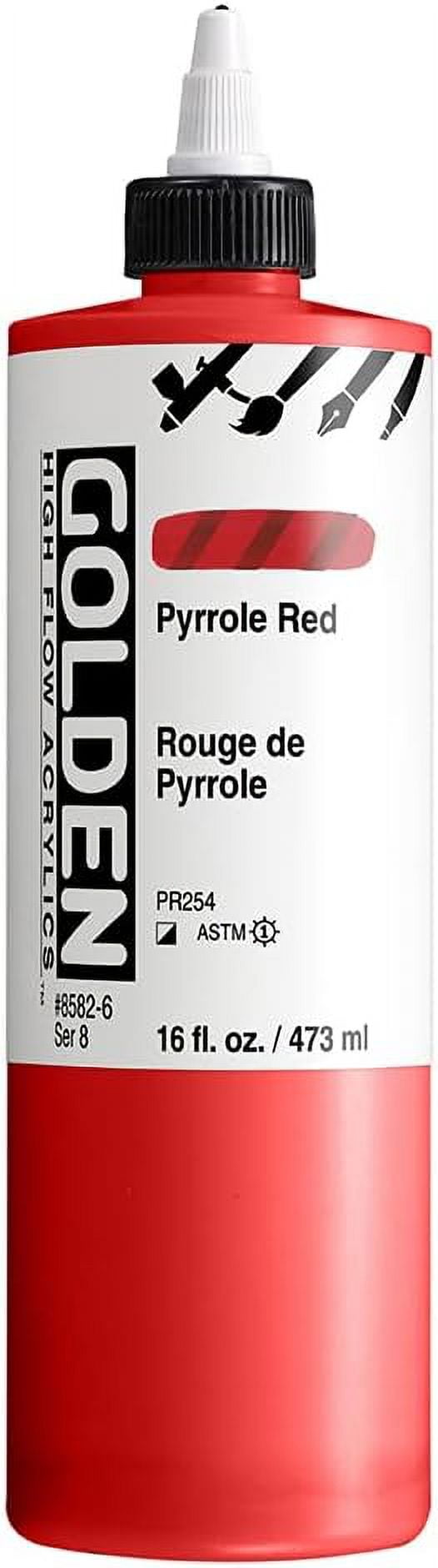High Flow s by GOLDEN, Pyrrole Red, 16 fl. oz. Bottle, Professional ...
