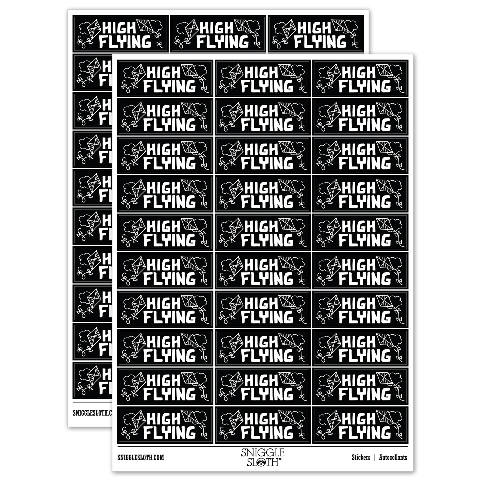 High Flying Kites Clouds Teacher Student School Sticker Set - Black ...