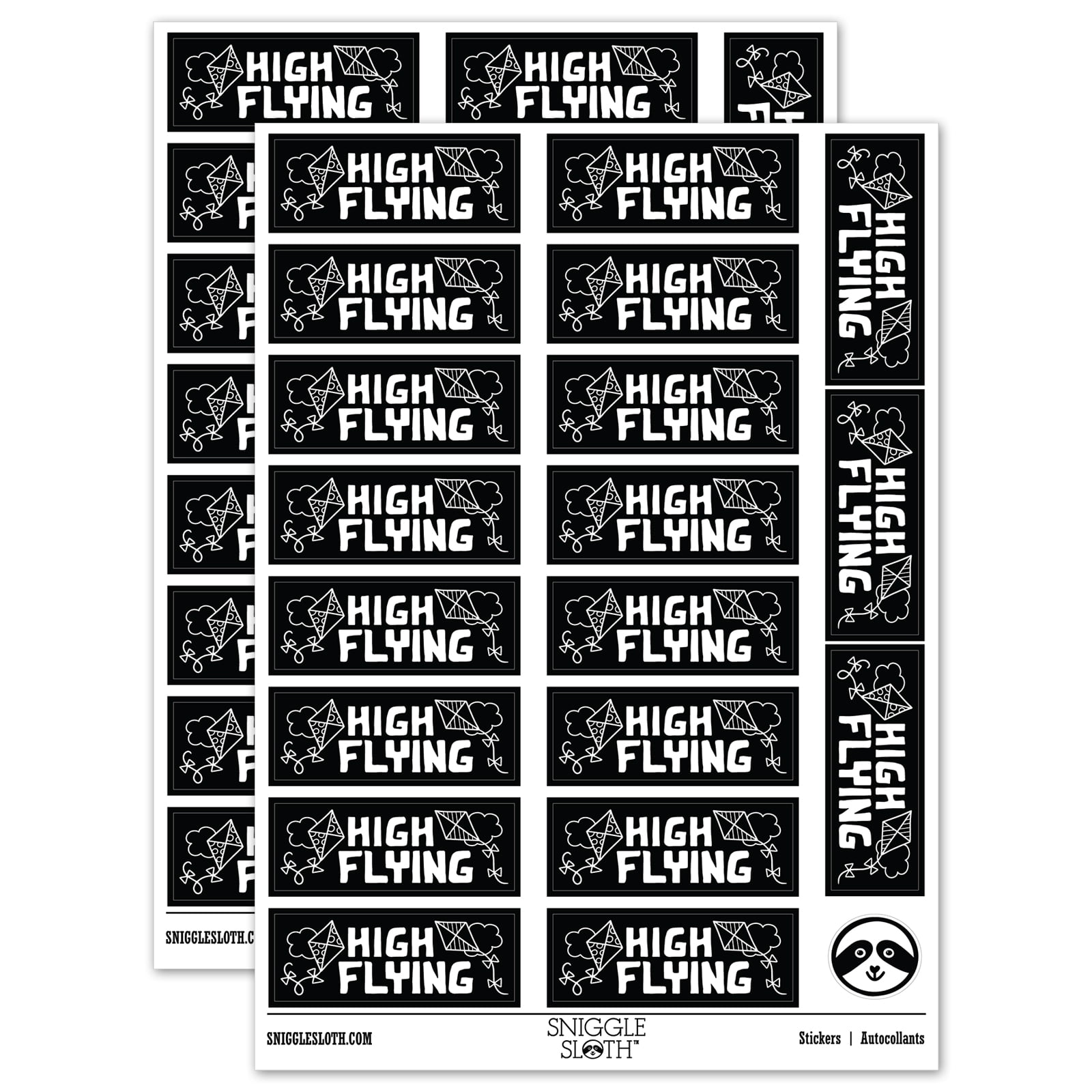 High Flying Kites Clouds Teacher Student School Sticker Set - Black ...