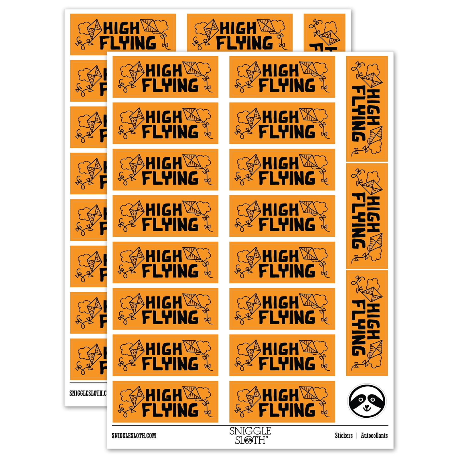 High Flying Kites Clouds Teacher Student School Sticker Set - Orange ...