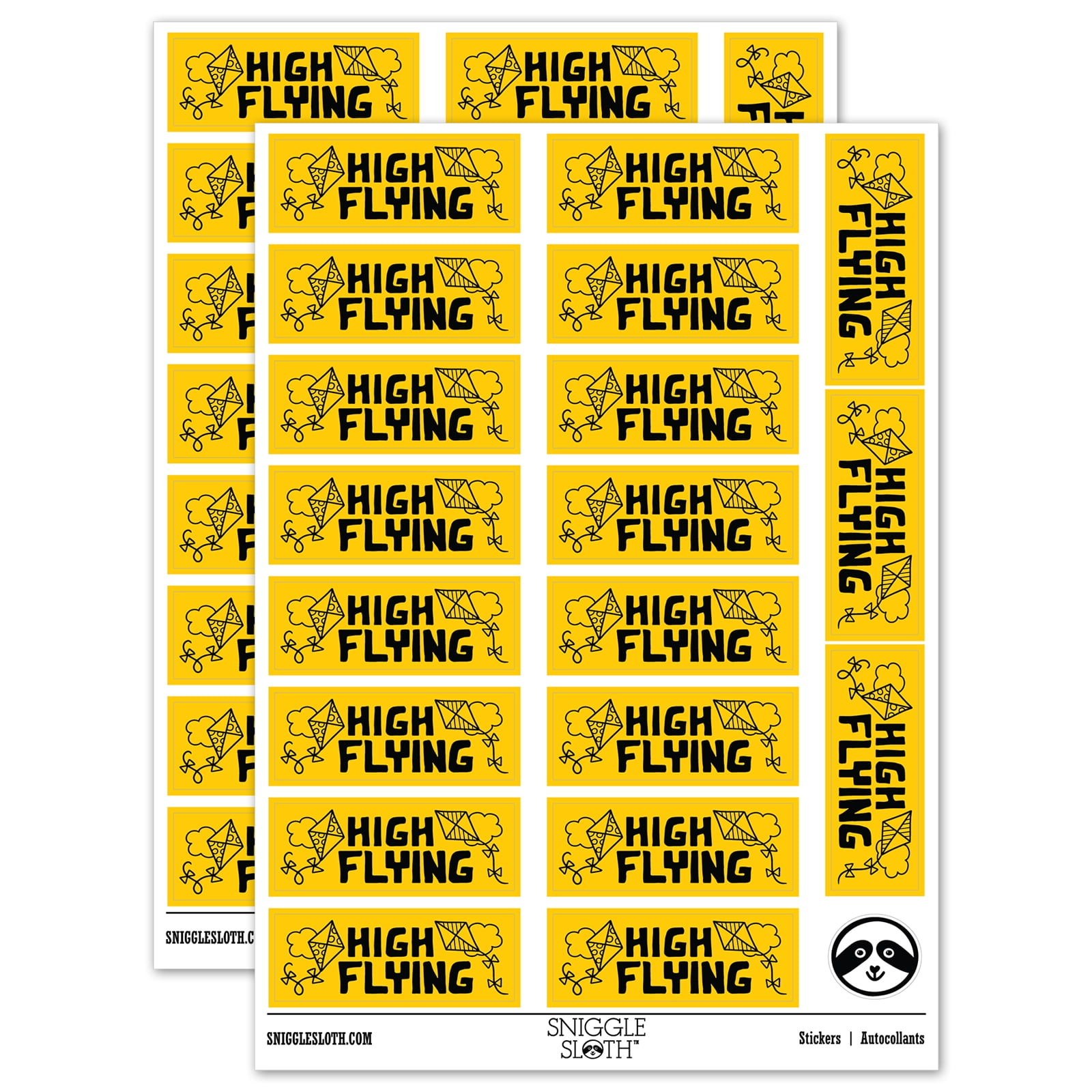 High Flying Kites Clouds Teacher Student School Sticker Set - Yellow ...