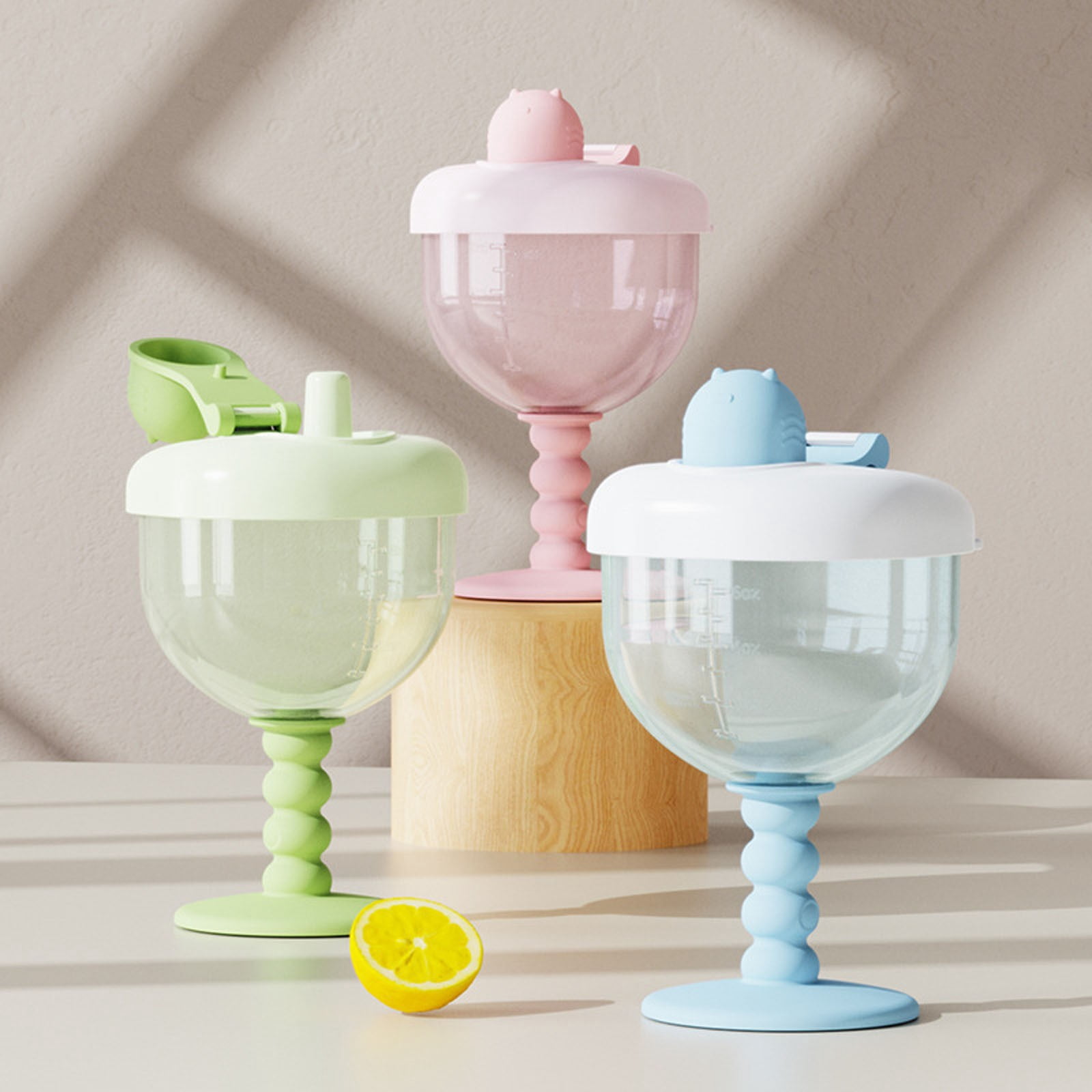 High-Footed Learning Cup With Straw - Drop-Proof BPA-Free Design With ...