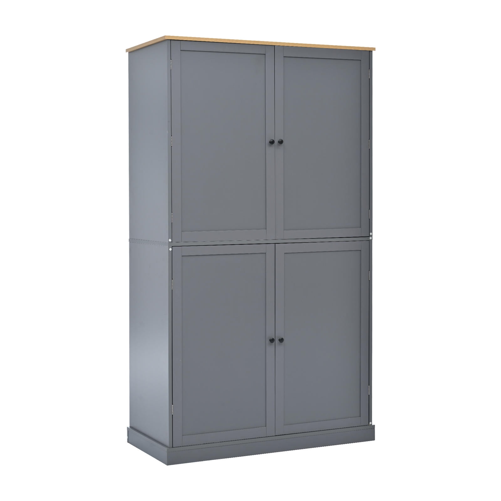 High Freestanding Kitchen Pantry, Large Cupboard Storage Cabinet with 2 ...