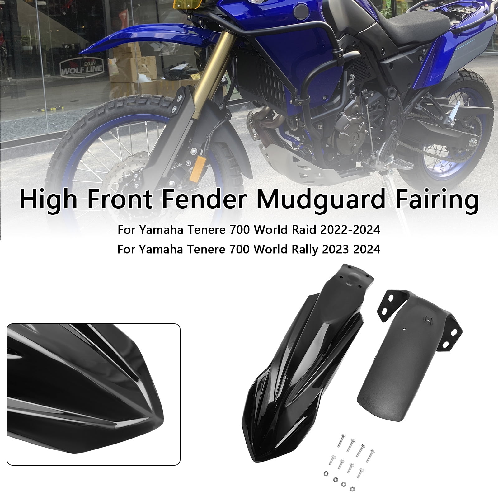 High Front Fender Mudguard Fairing For Yamaha Tenere 700 2019-2024 ...