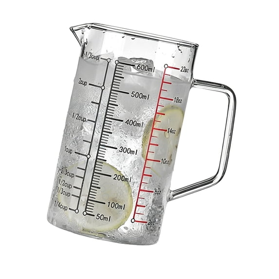 High Glass Measuring Cup 500Ml With Easy To Read Marking Thick Glass ...