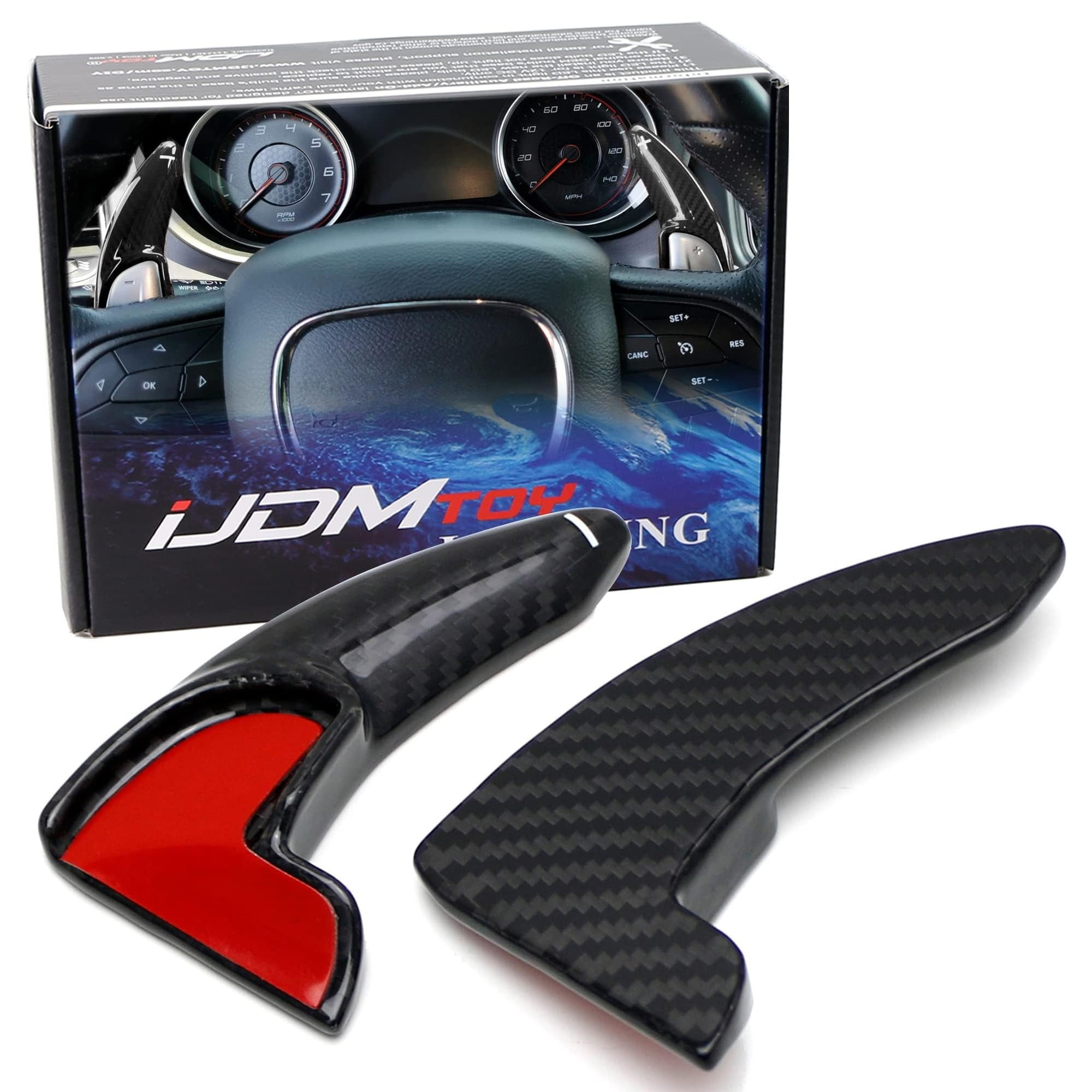 High Gloss Black Genuine Carbon Fiber Large Paddle Extensions For For ...