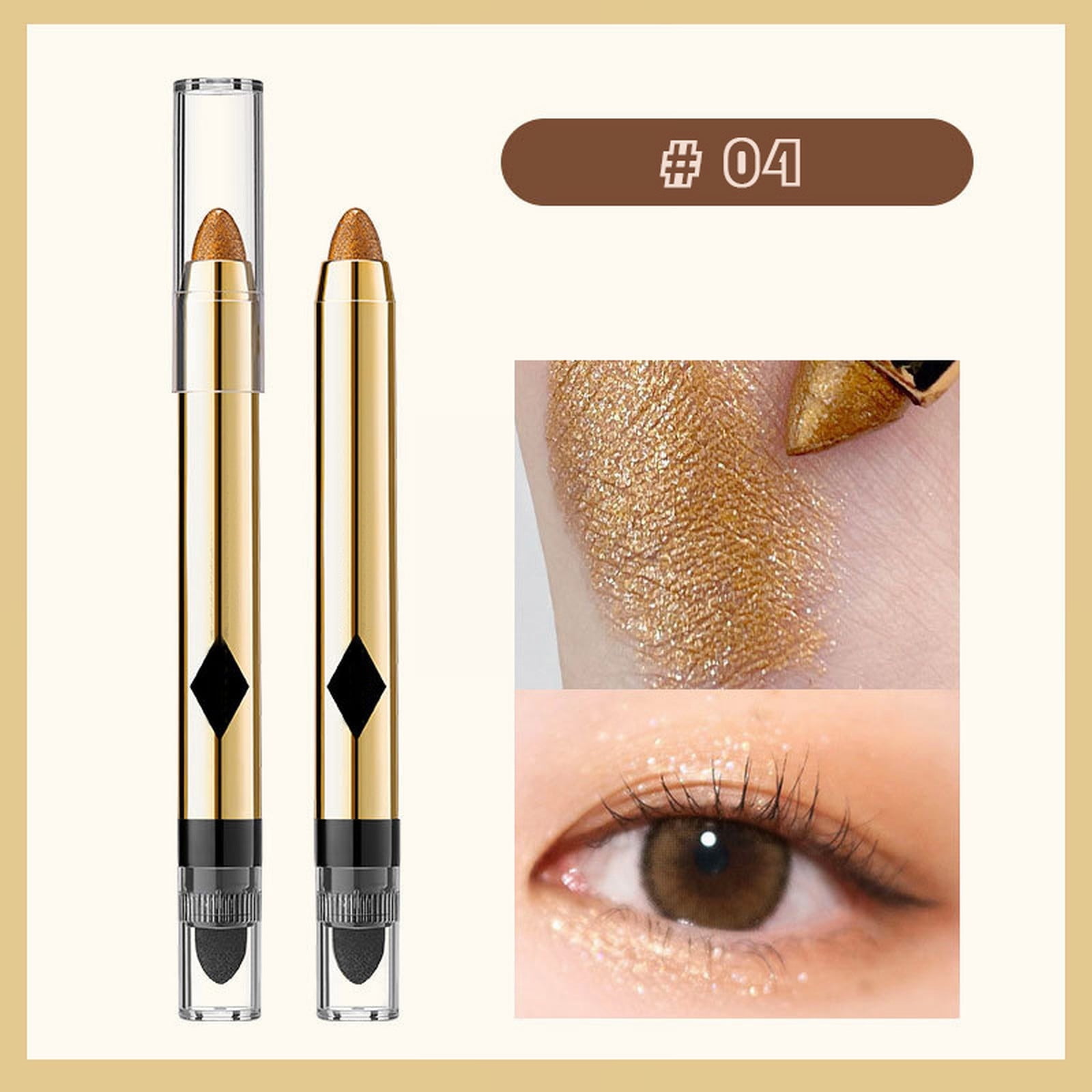 High Gloss Eye Shadow Pen Beaded Bright Flash Brighten Color Lying ...