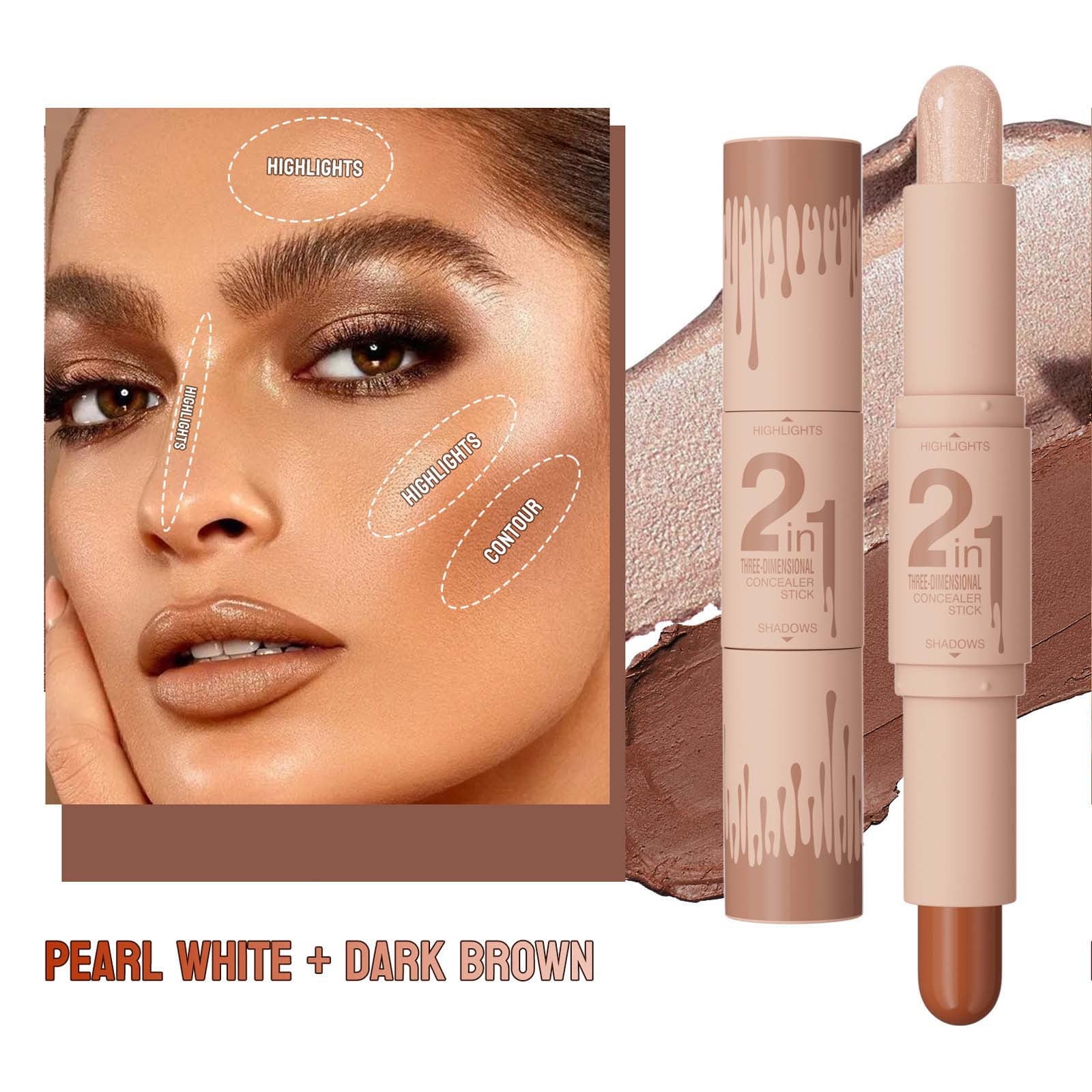 High Gloss Grooming Stick, New 2 Colors Professional Makeup Wonder Stick, Cream Contour Stick ...