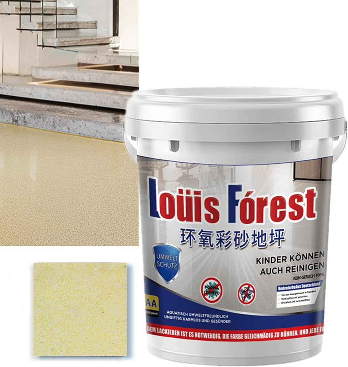 High-Gloss Marble Effect Epoxy Floor Coating, Water-Based, 0.5KG, Floor ...