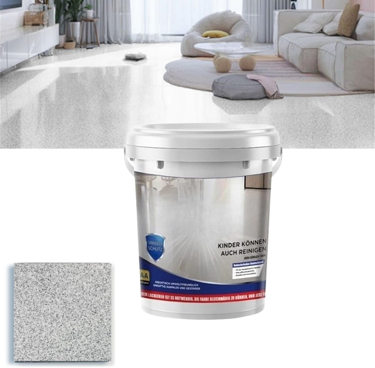 High-Gloss Marble Effect Epoxy Floor Coating, Waterproof Anti-Slip Water-Based Epoxy Garage ...