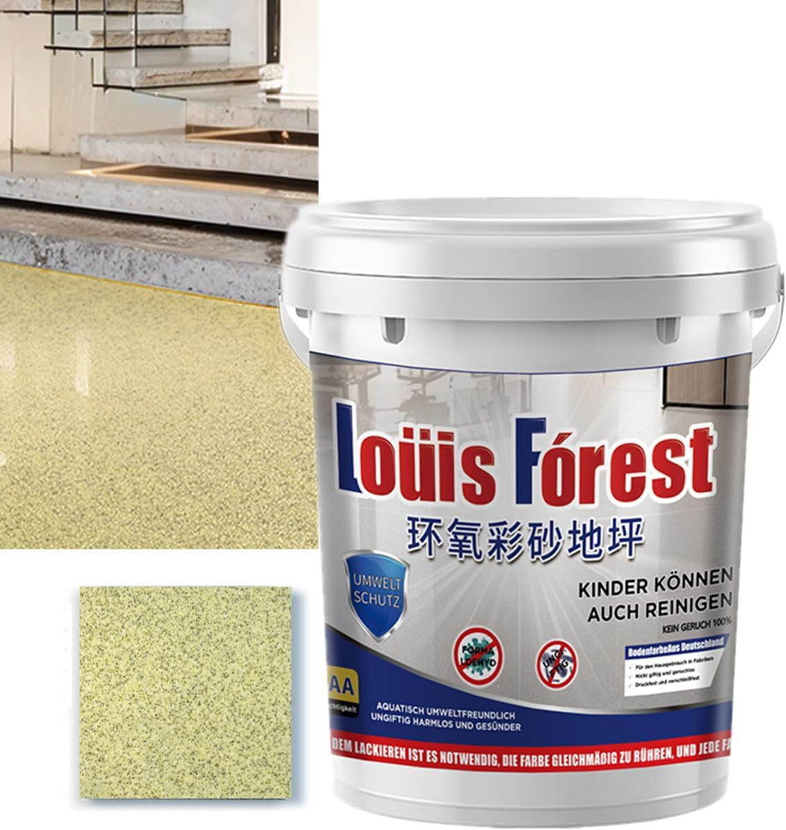 High-Gloss Marble Effect Epoxy Floor Paint, 1KG, Quick-Dry, Non-Slip ...