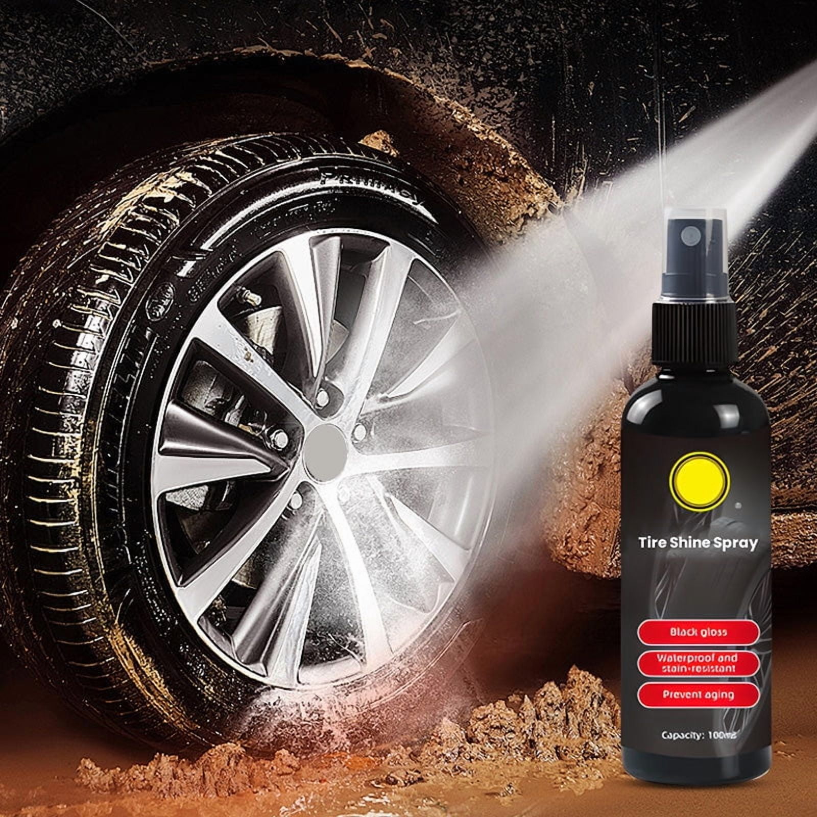 High-Gloss Tire Shine & Protectant Spray – Water-Based Dressing Creates ...