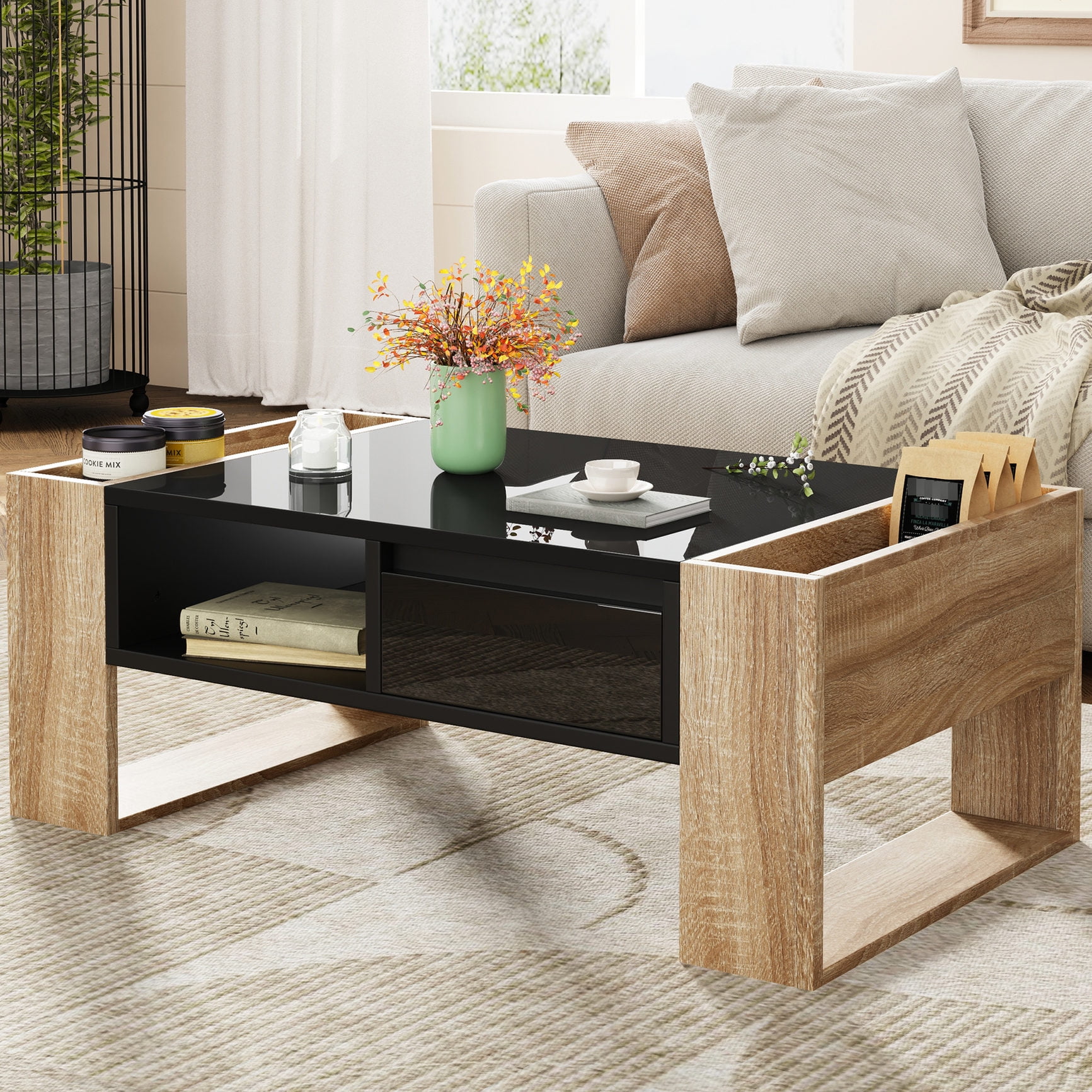 High-Glossy Desktop with Finish - Drawers and Compartments for ...