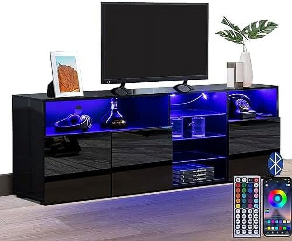 High Glossy LED Stand for 65 inch TV Modern TV Entertainment Center ...