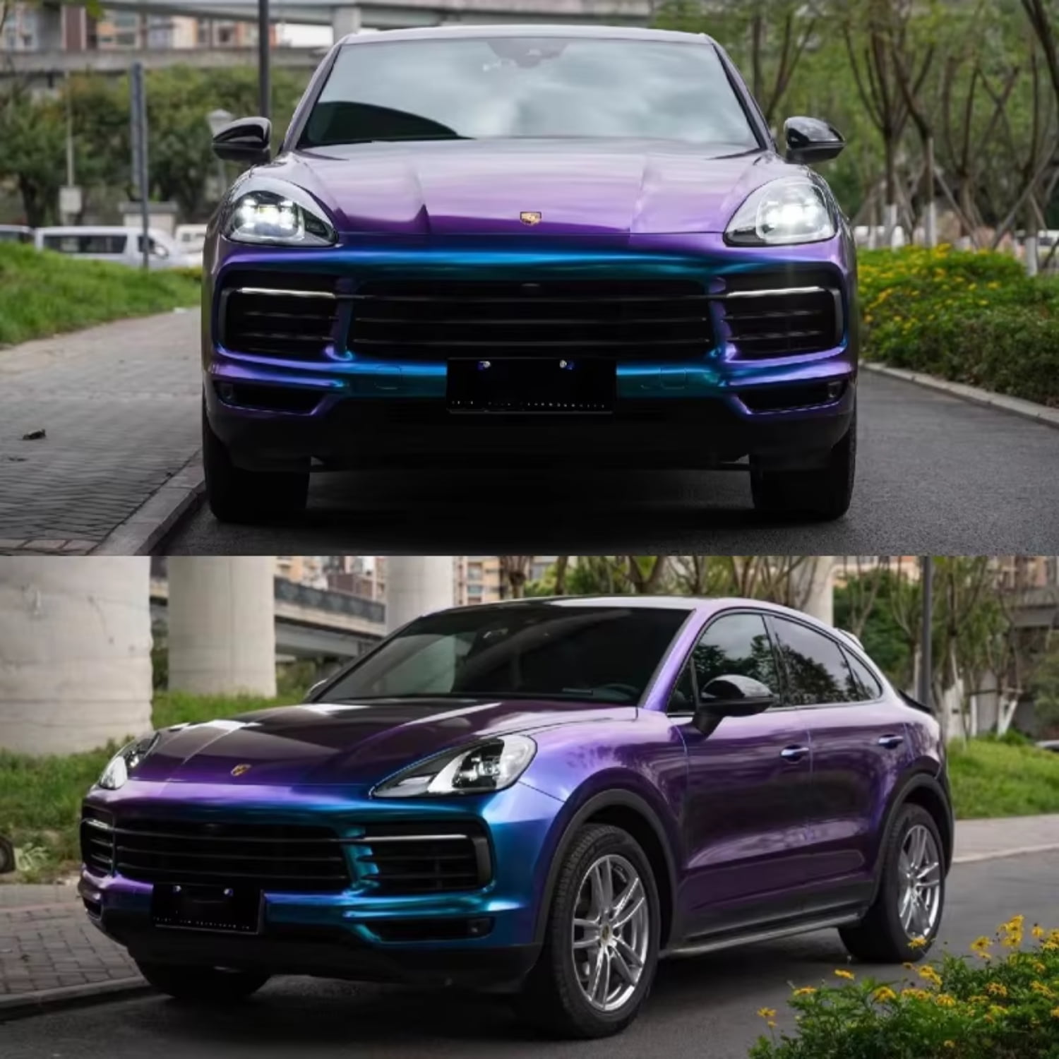 High Glossy Purple Blue Chameleon Pearl Glitter Vinyl Car Sticker for ...