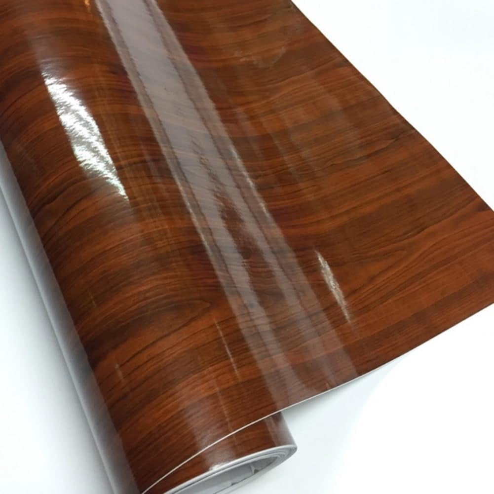 High Glossy Wood Grain Vinyl Wrap Sticker Decal Car Internal Wraps Self ...