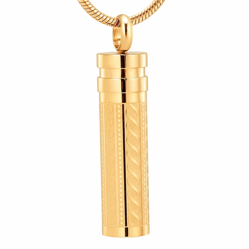 High Grade Memorial Cylinder Vials Urn Pendant with Snake Chain ...