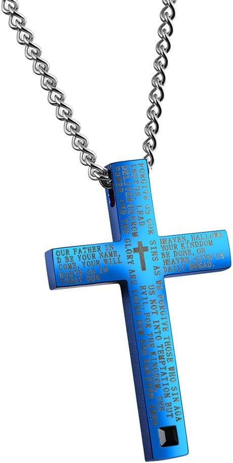 High-Grade Stainless Steel Bible Verse Cross Pendant Necklace[z148 ...