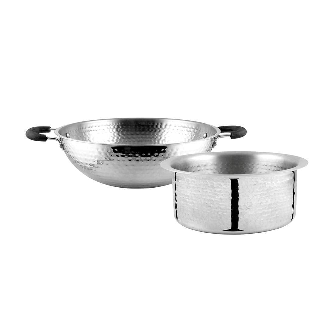 High Grade Stainless Steel Hammered Cookware Set Of 2 Pcs - Hammered ...