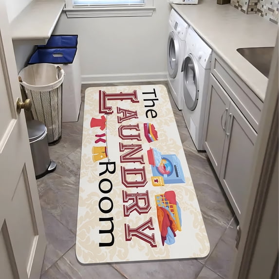 High-Grade Thick Flannel Laundry Mat, Non-Slip Washing Machine Design ...
