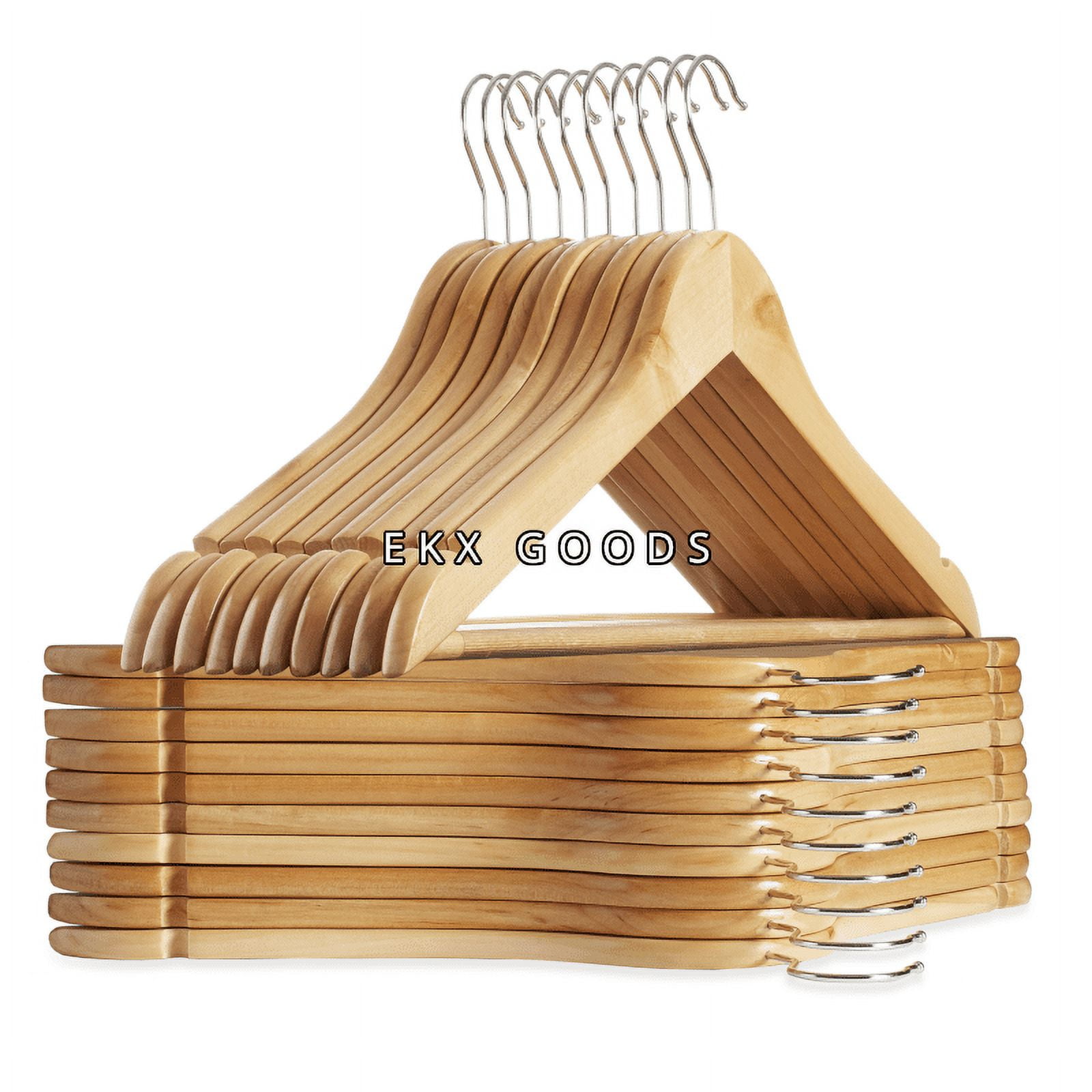 High Grade Wooden Suit Hangers Natural Walnut Cherry Wood Button Shirt ...