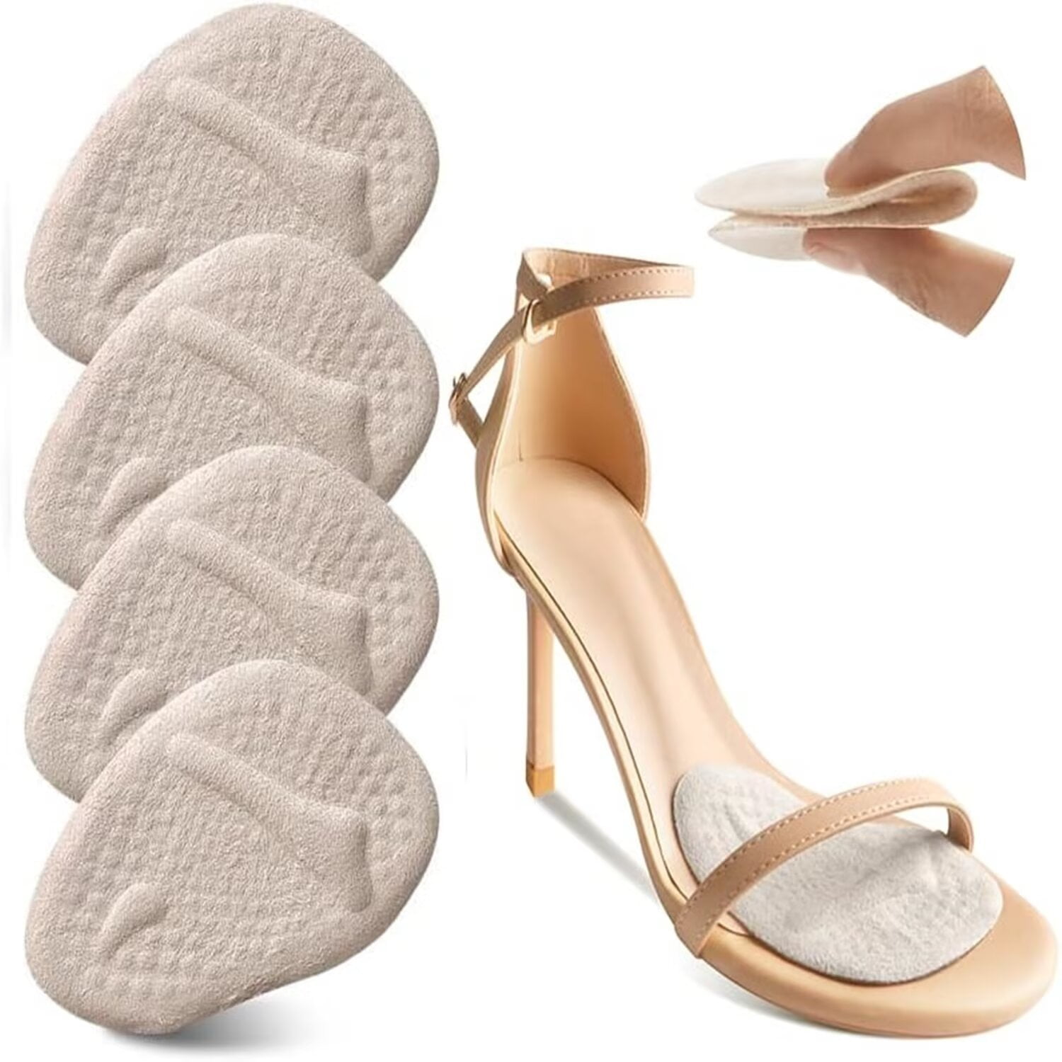 High Heel Cushion Inserts Pads (2 Pairs) Suede Ball of Foot Forefoot ...