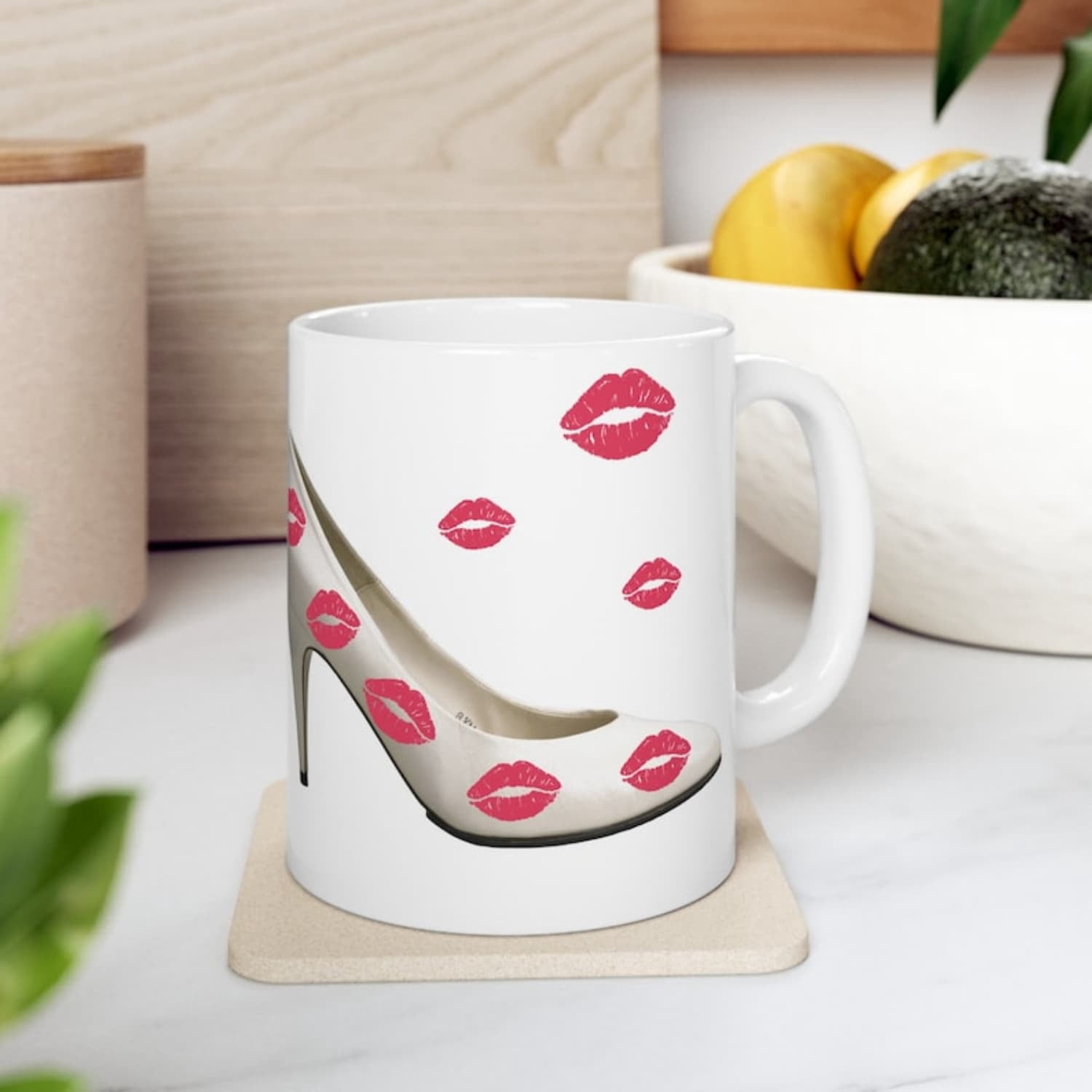 High Heel Lipstick Kiss Fashion Mug Romantic Giferamic Coffee Tea Mug ...