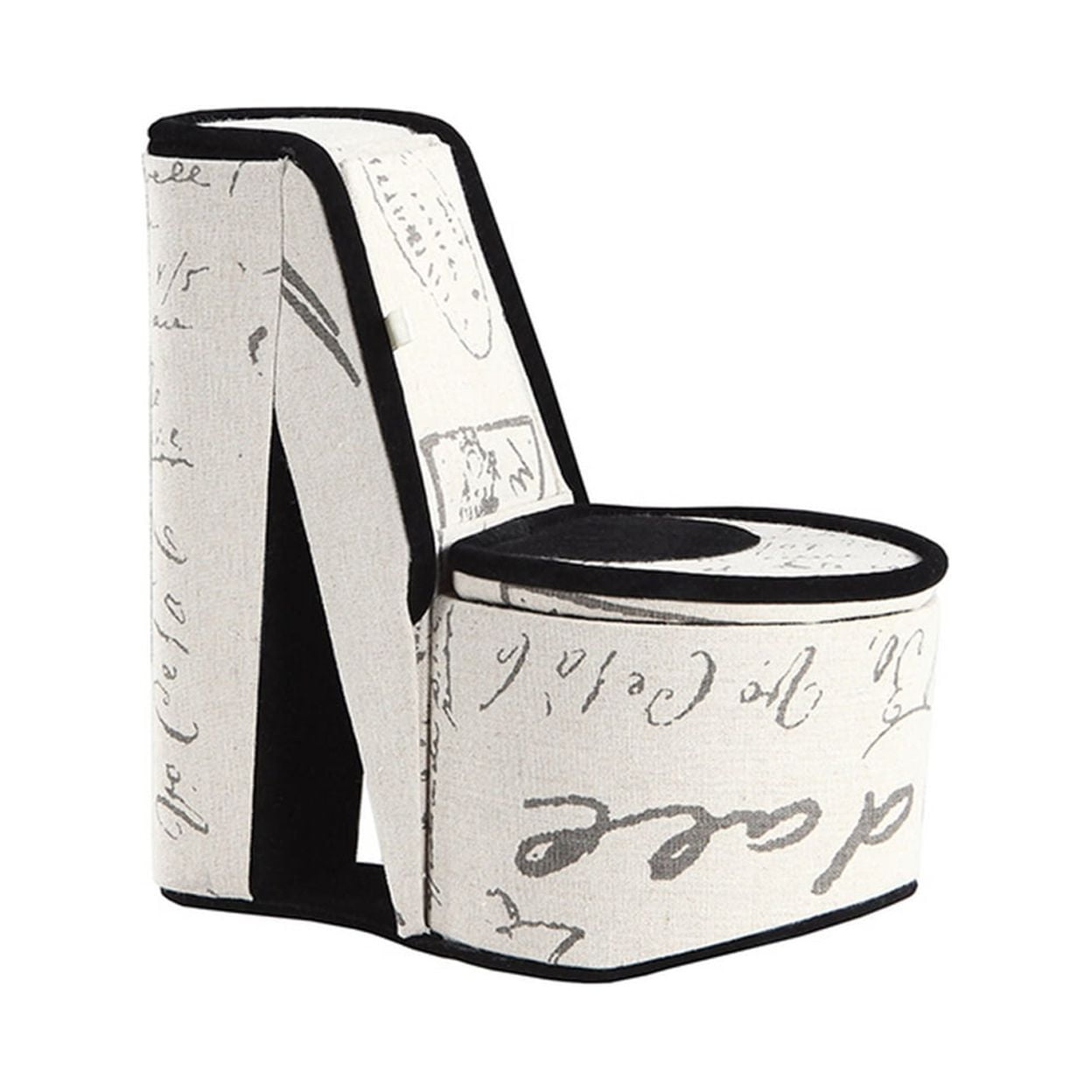 High Heel Script Shoe Jewelry Box with 2 Hooks, Beige and Black ...