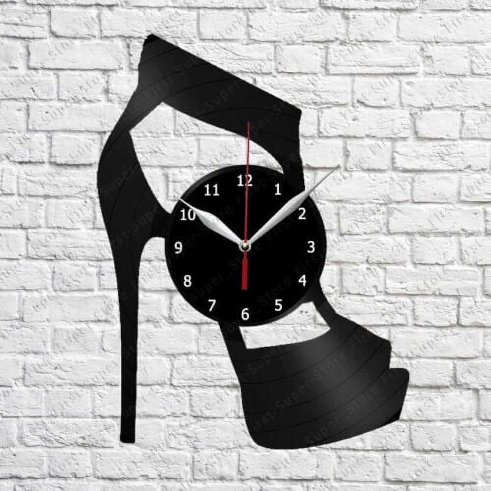 High Heeled Shoes 3D Vinyl Wall Clock,Vinyl Record Clock Wall Art ...