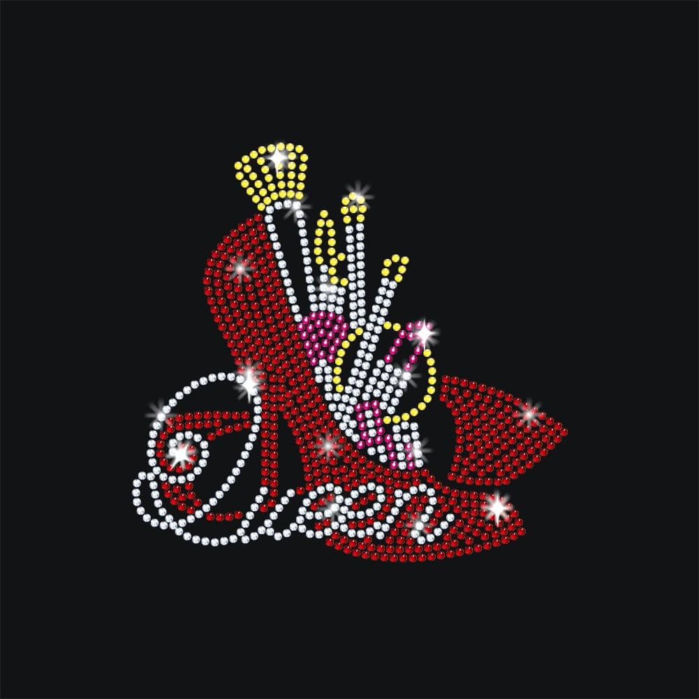 High Heels and Cosmetics Iron on Rhinestones Transfer 11.7x8.3 Inch ...