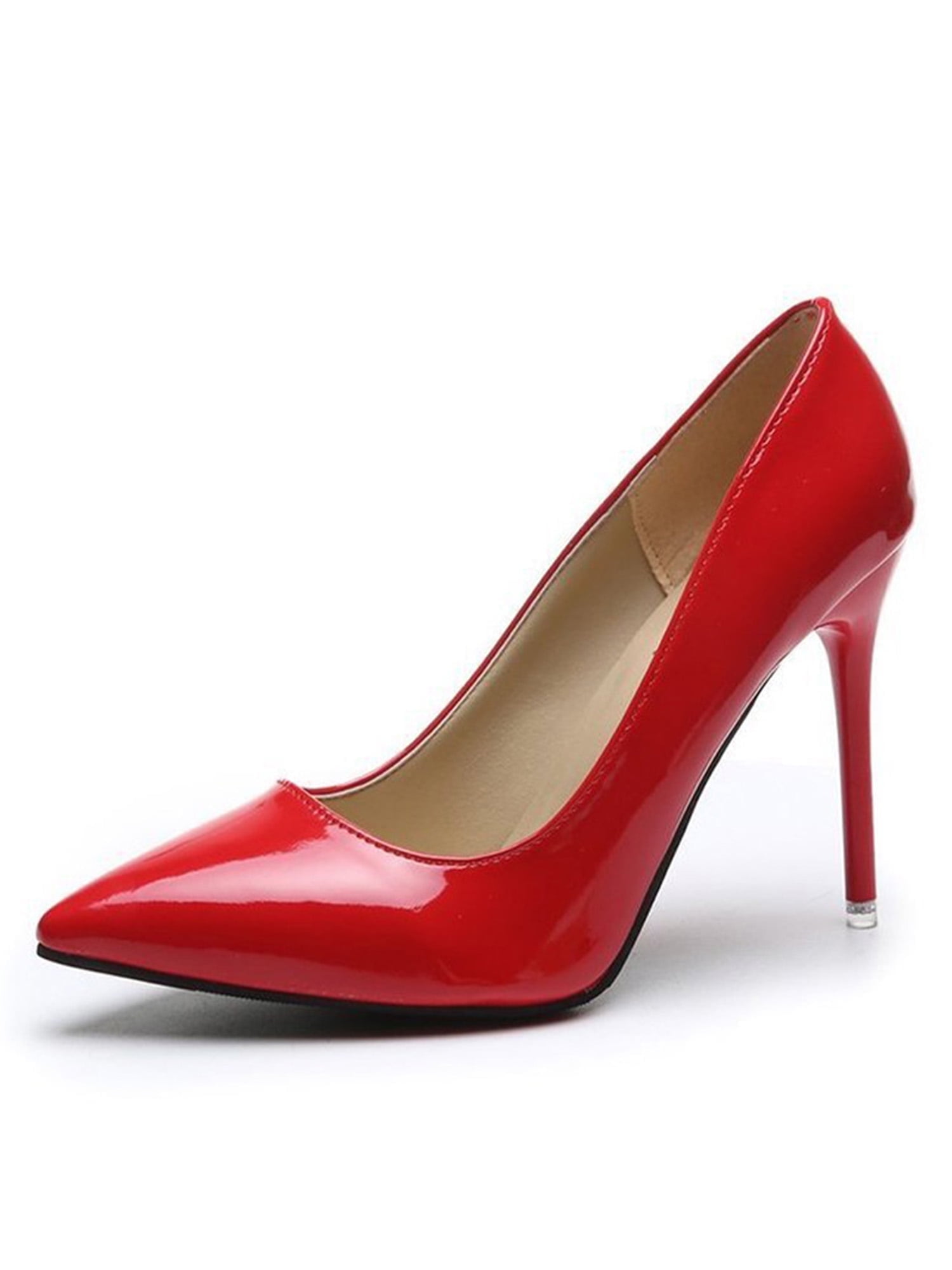High Heels for Women Closed Toe Stillettos Heel Dress Shoes Red 10 ...