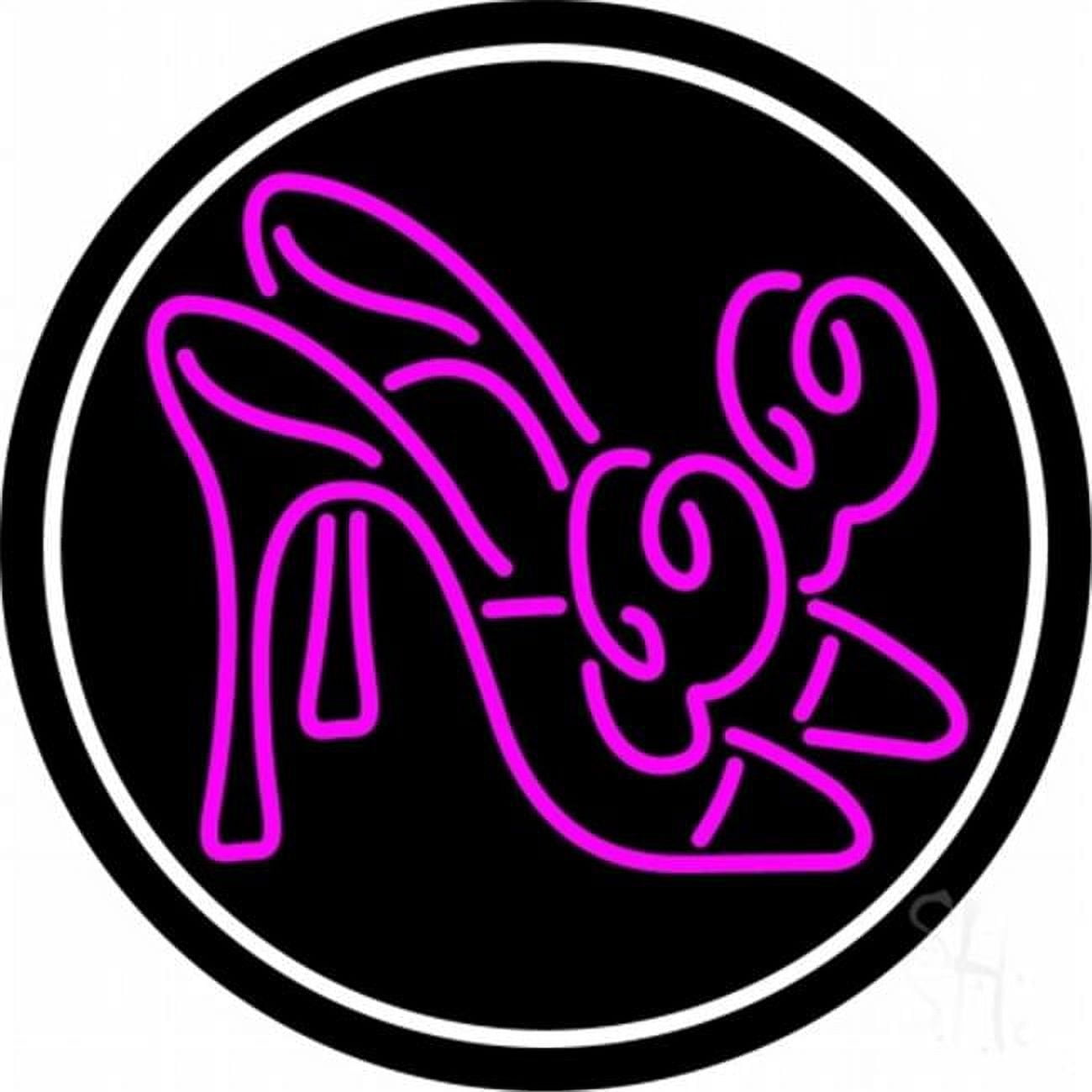 High Heels with White Border Clear Backing Neon Sign, 26 x 1 x 26 in ...